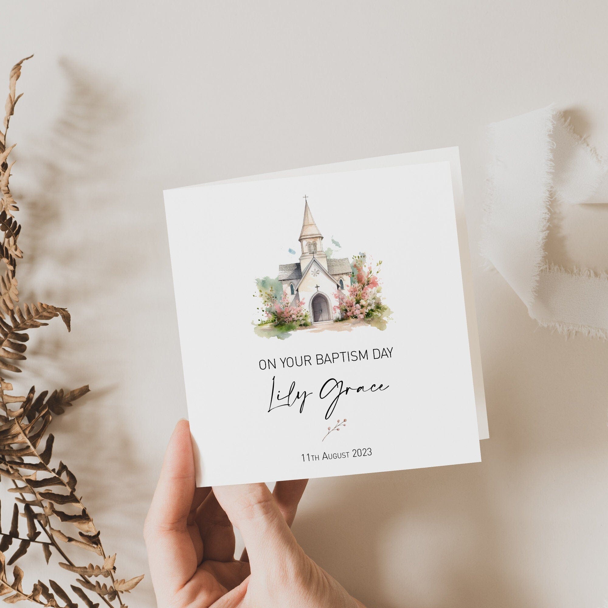 Baptism Card On Your Baptism Day Card For Godson Goddaughter With Name ...