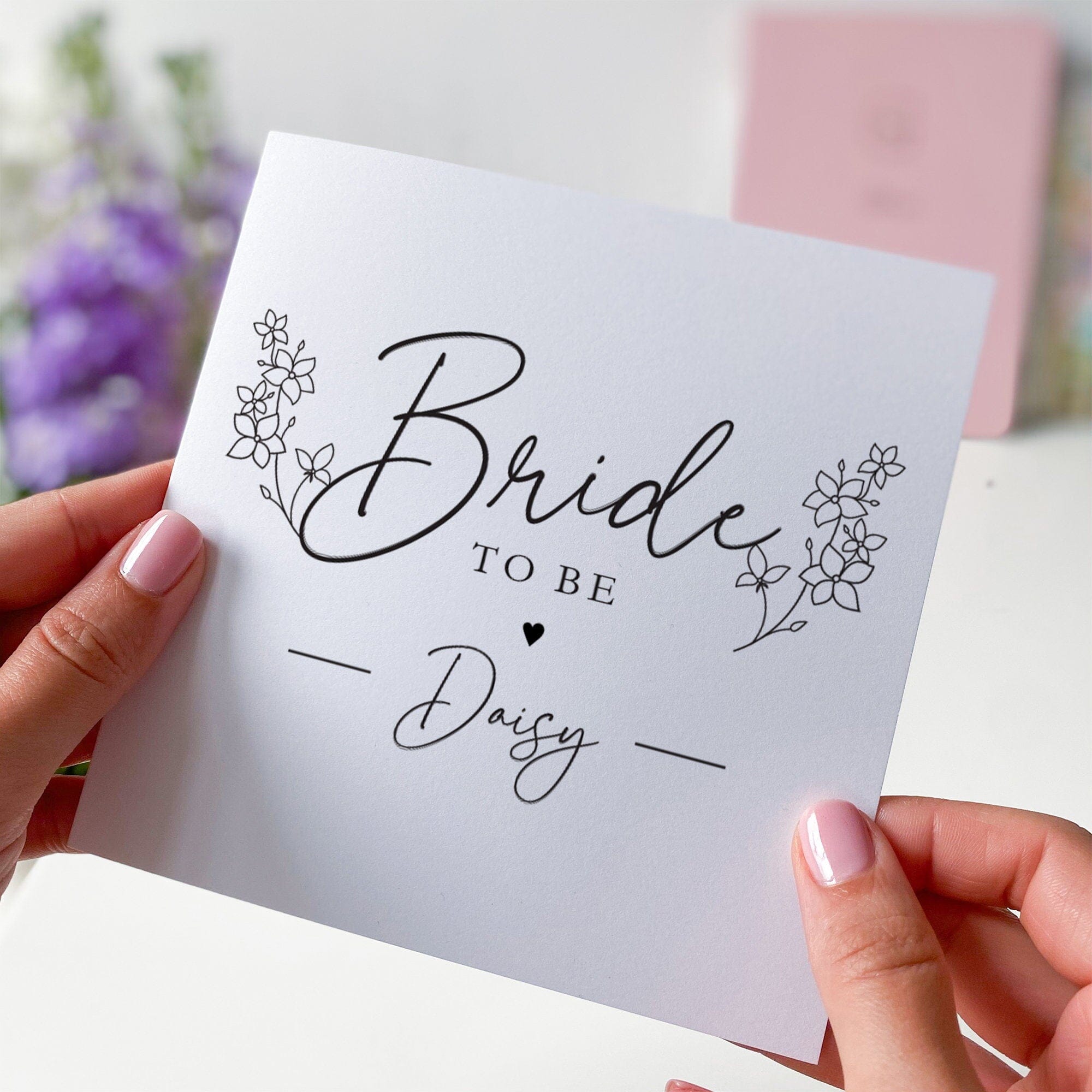 Bride To Be Card With Name Congratulations On Your Wedding Card Bridal ...