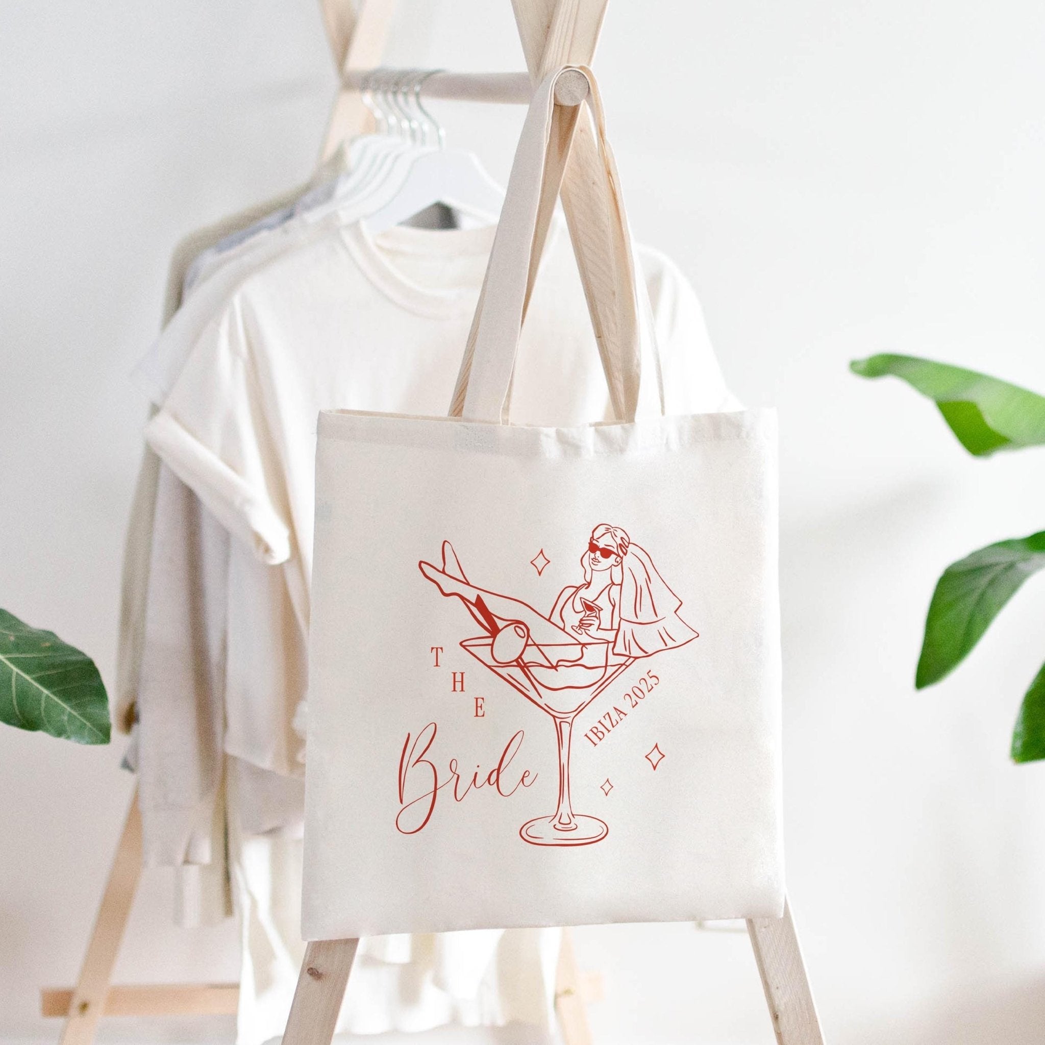 Bride Tote Bag Hen Party Bag for Her Fun Cocktail Glass Design Stylish ...