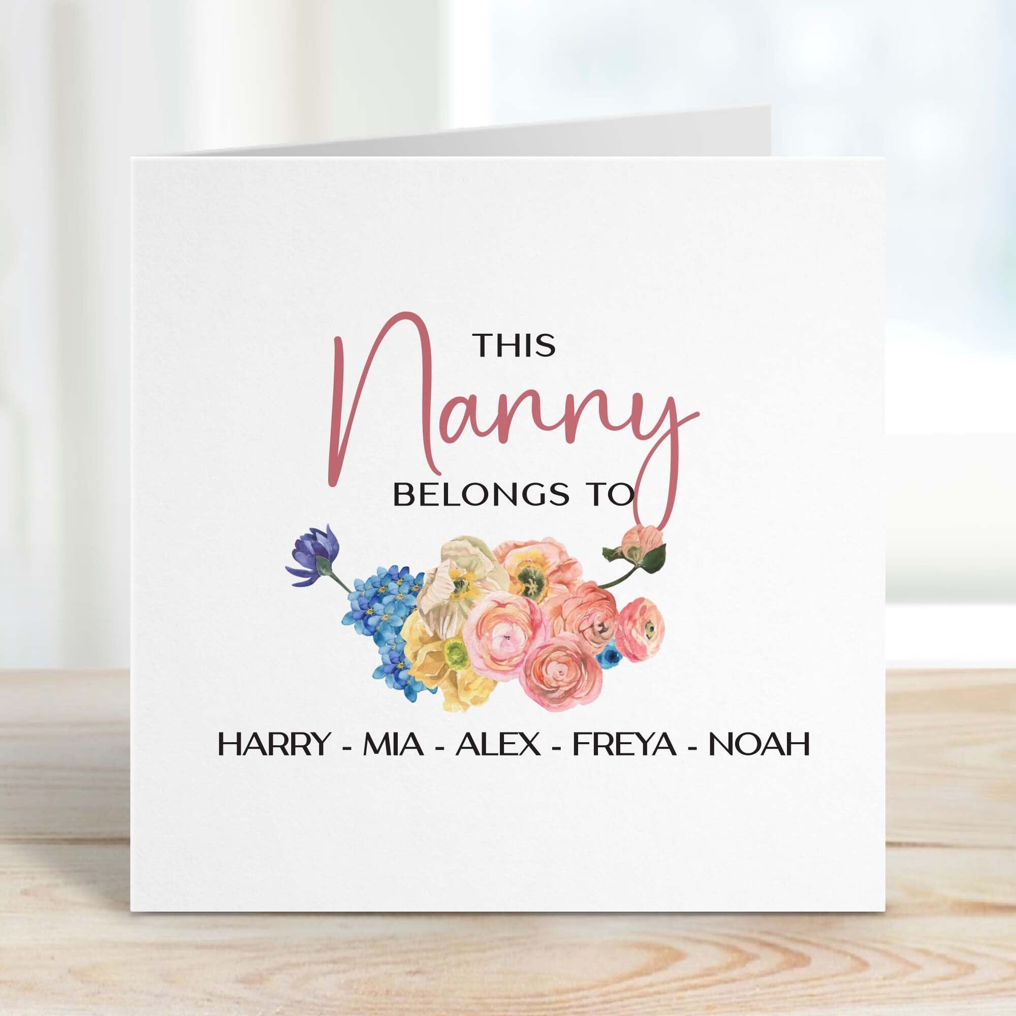 Card For Nanny This Nanny Belongs To Birthday Mother's Day Card With ...