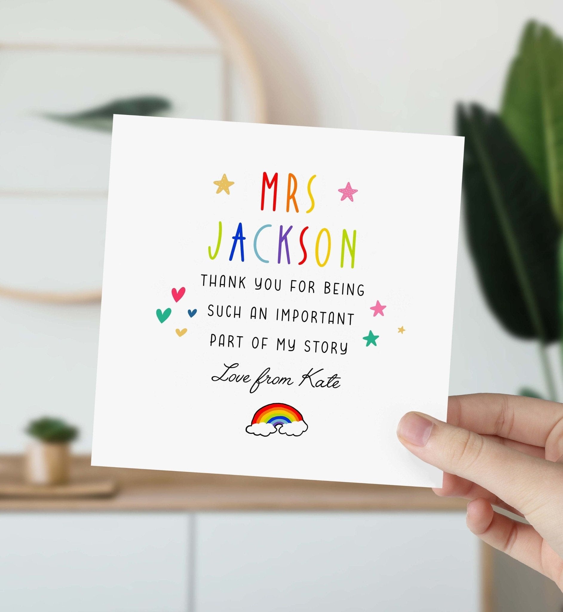 Card For Teacher Personalised End Of Year Card Thank You For Being Part ...
