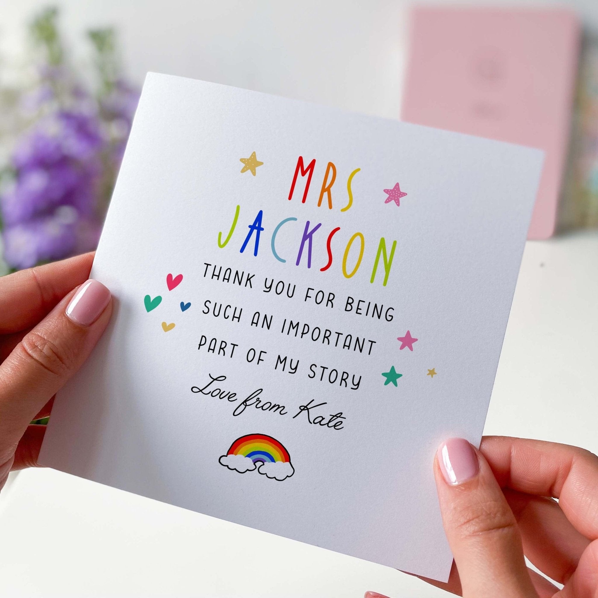 Card For Teacher Personalised End Of Year Card Thank You For Being Part ...