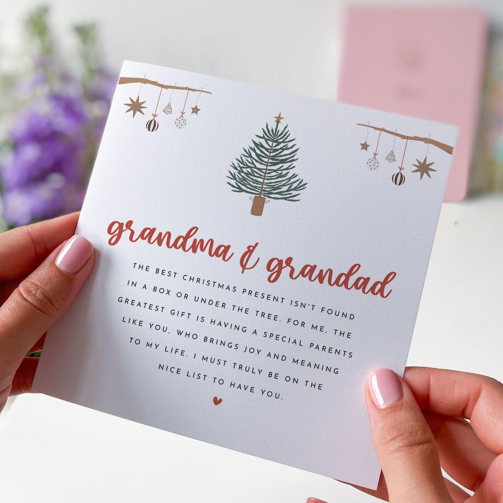 Christmas Card For Grandma And Grandad Grandparents Card 1St Xmas As My ...
