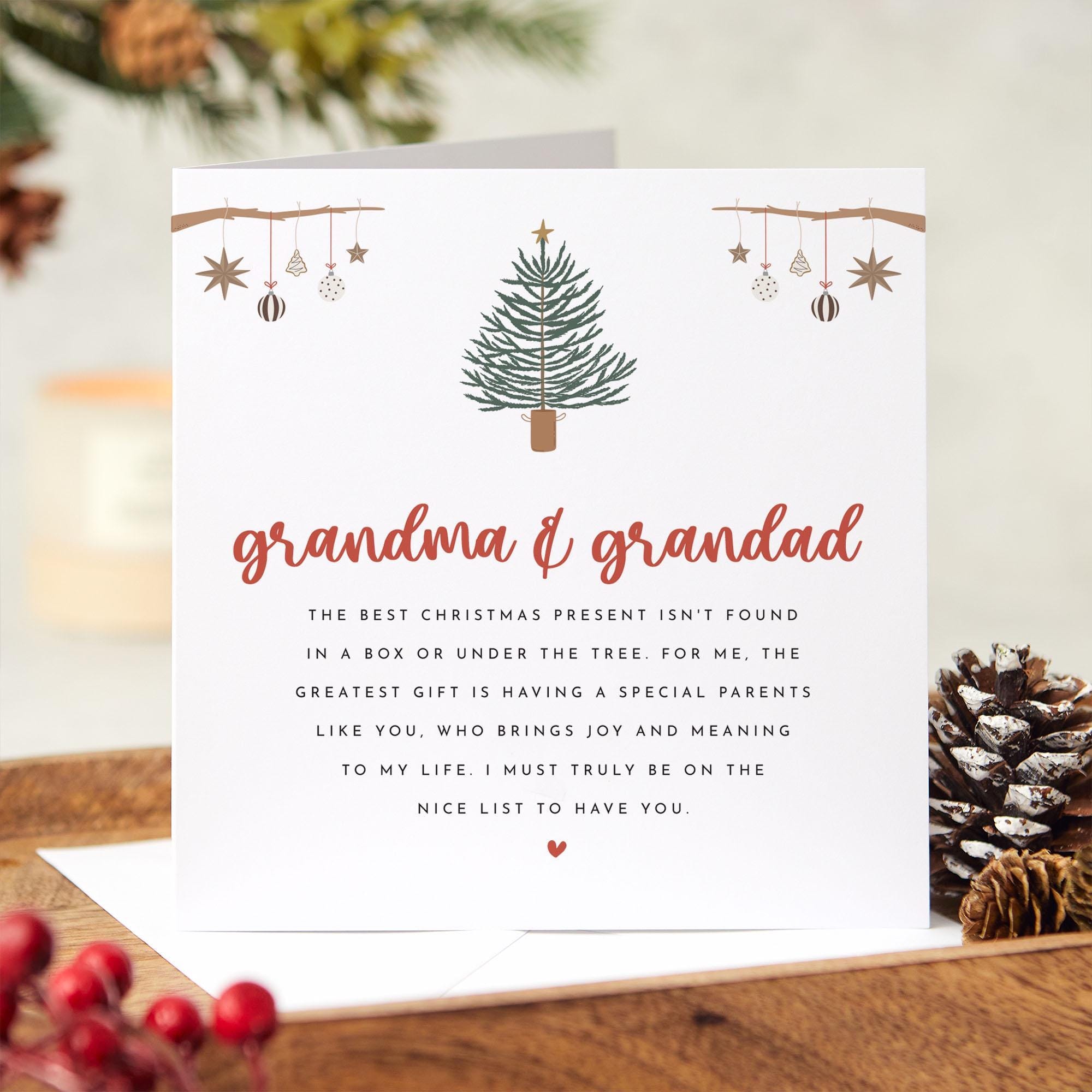 Christmas Card For Grandma And Grandad Grandparents Card 1St Xmas As My ...