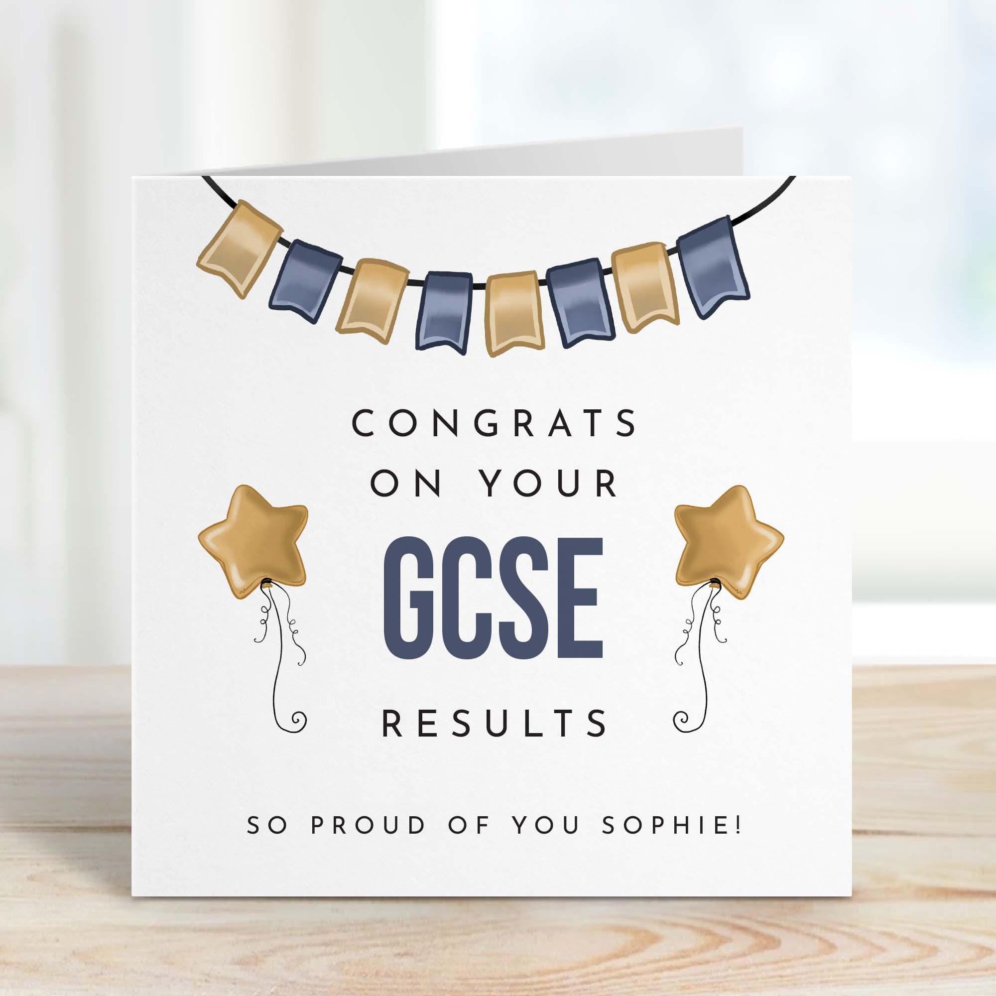 Congrats On Your Gcse Result Card With Name Congratulation Gcse Exam ...