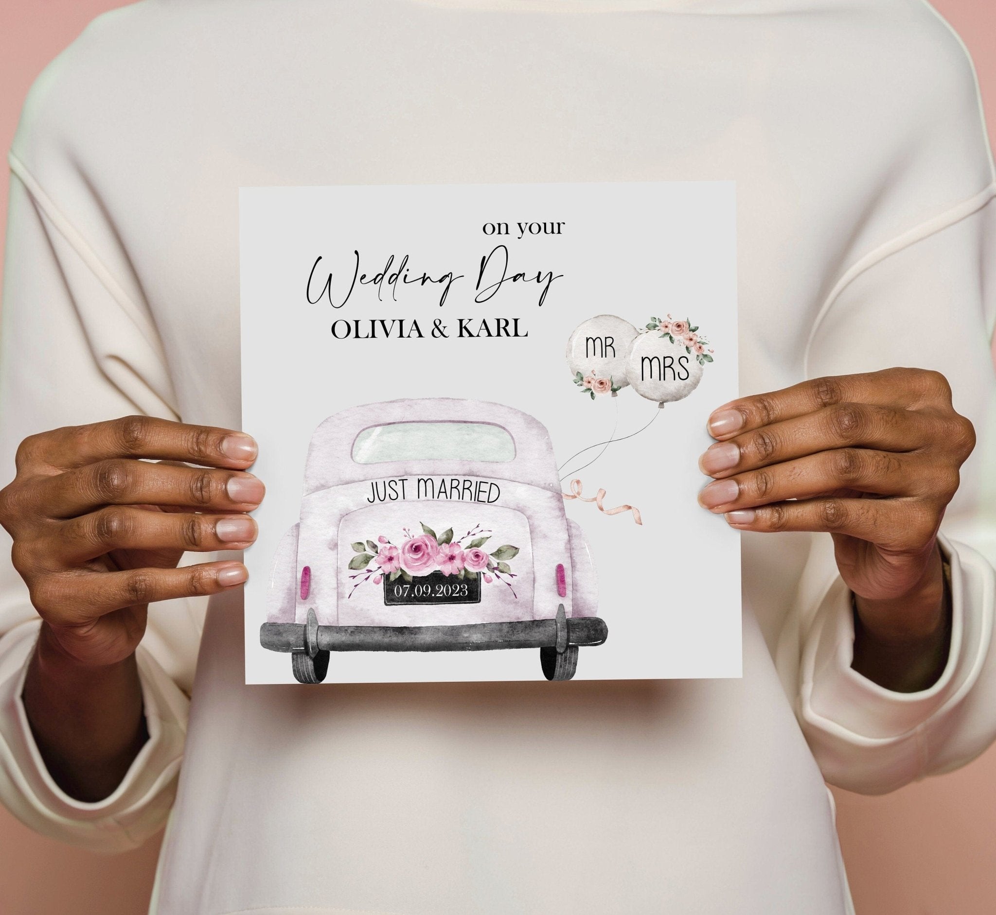 Congratulations On Your Wedding Day Card With Names And Date Wedding ...