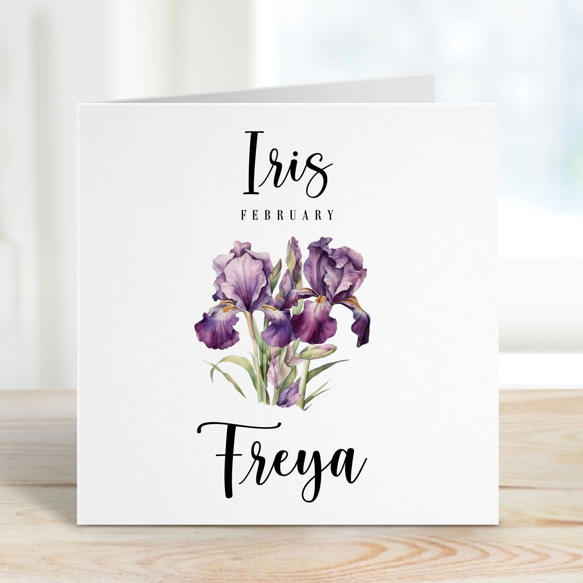 February Birthday Card Personalised Birth Flower Card For Born In ...