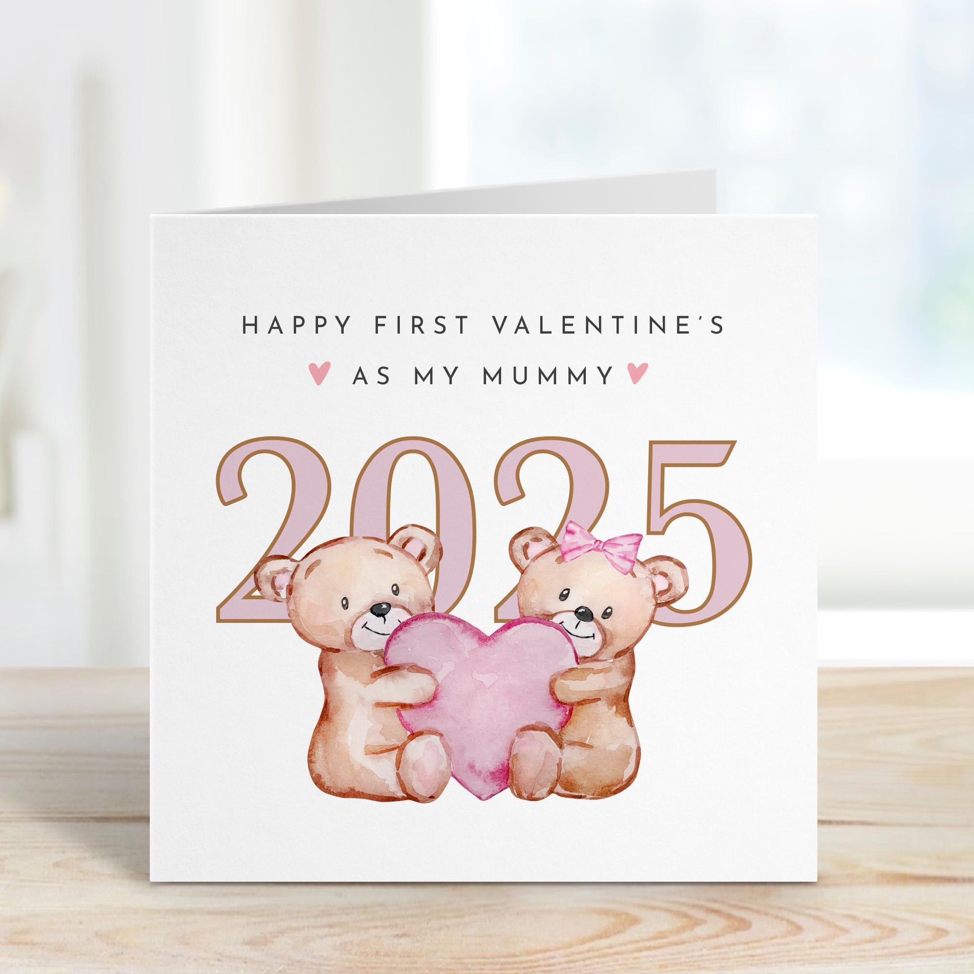 First Valentine's Day Card for Mummy 2025 Cute Teddy Bear Design ...