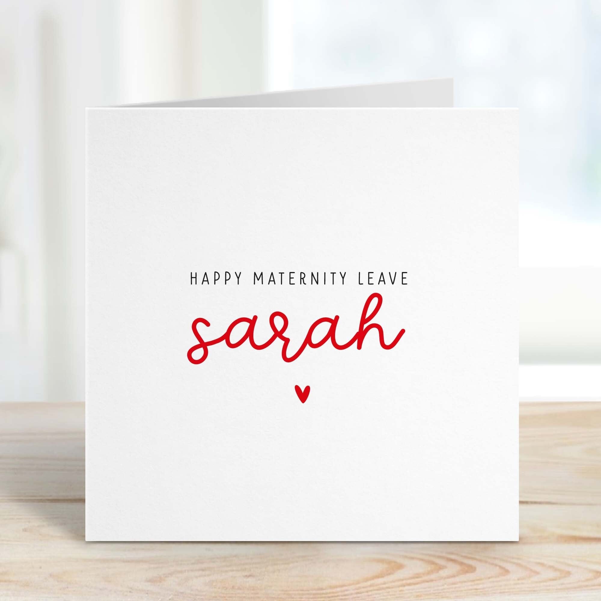 Happy Maternity Leave Card Personalised Good Luck Maternity Card For ...