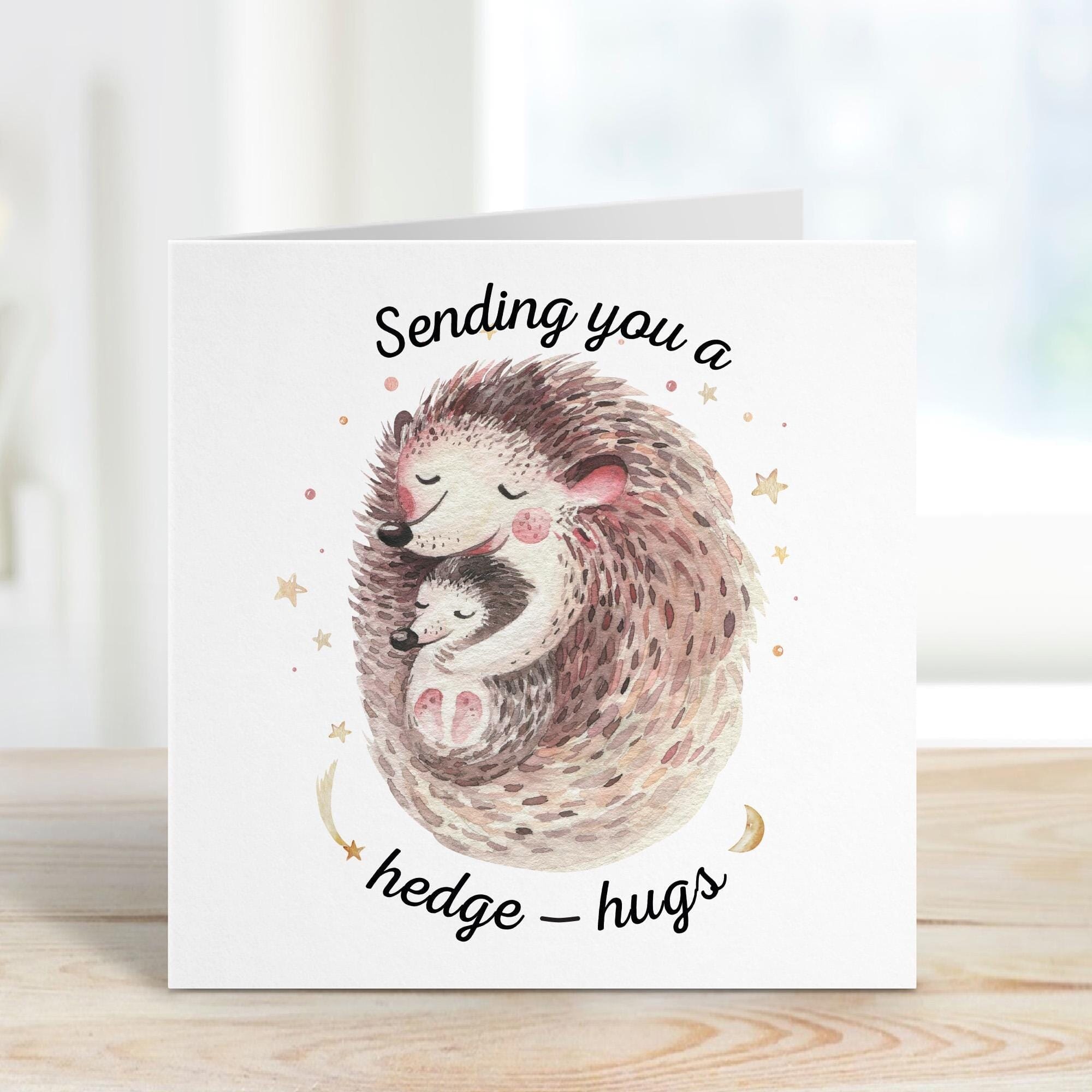 Hedgehog Card Cute Hedge Hugs Pun Card Thinking of You Card Get Well ...