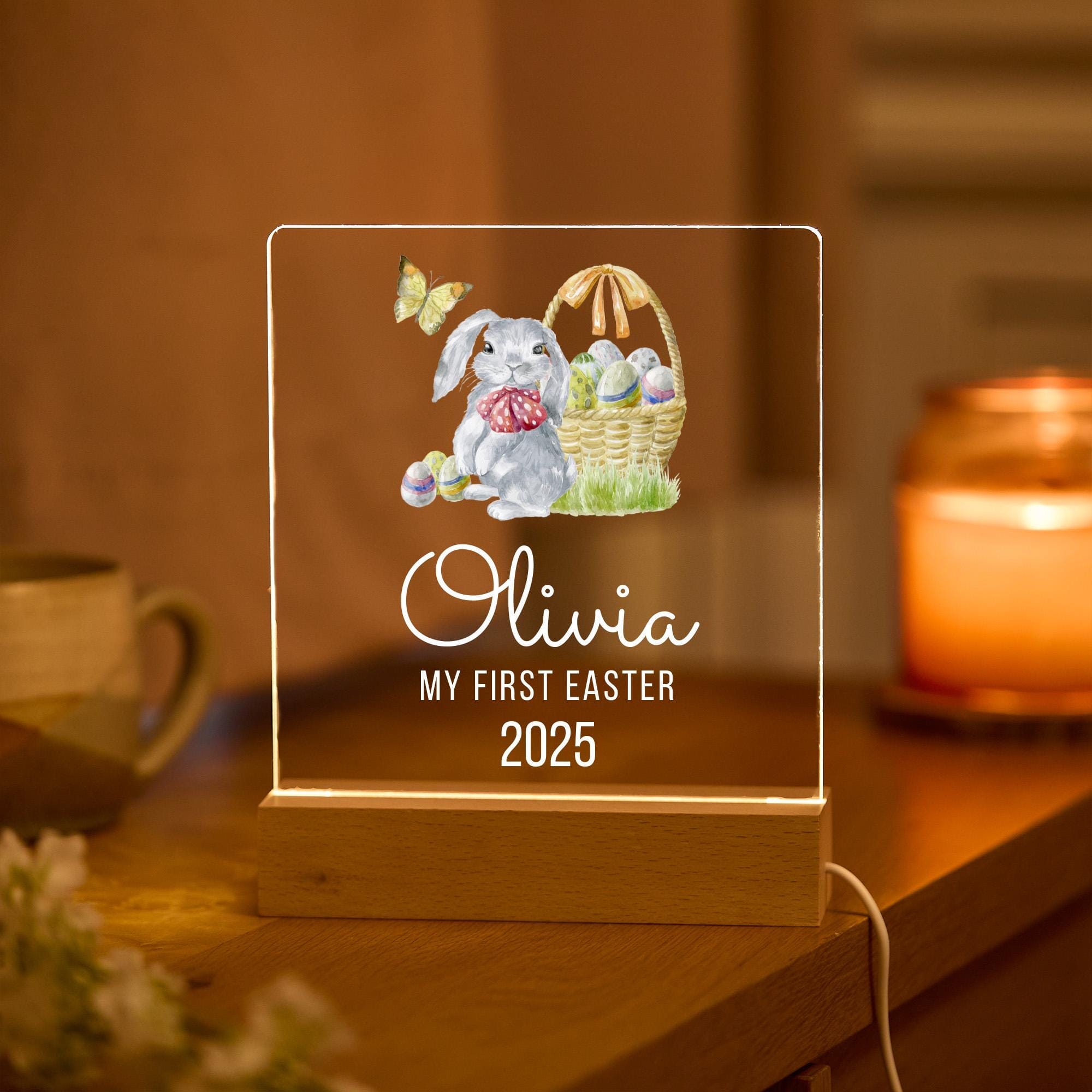 Kids My First Easter LED Night Light Bunny Design for Boys or Girls 1st ...