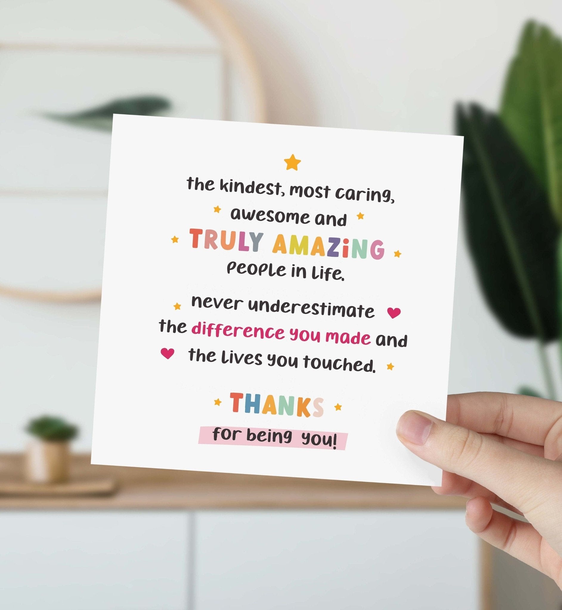 Kindest People Card Friendship Card For Friend Mum Dad Sister Thank You ...