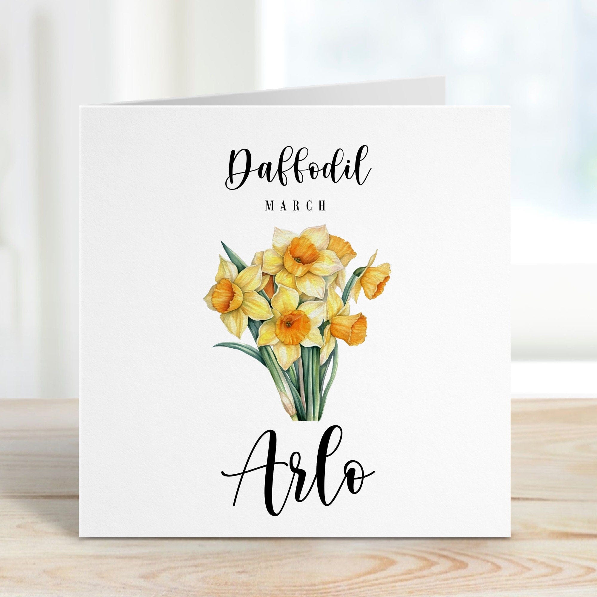 March Birthday Card Daffodil Personalised Birth Flower Born In March ...