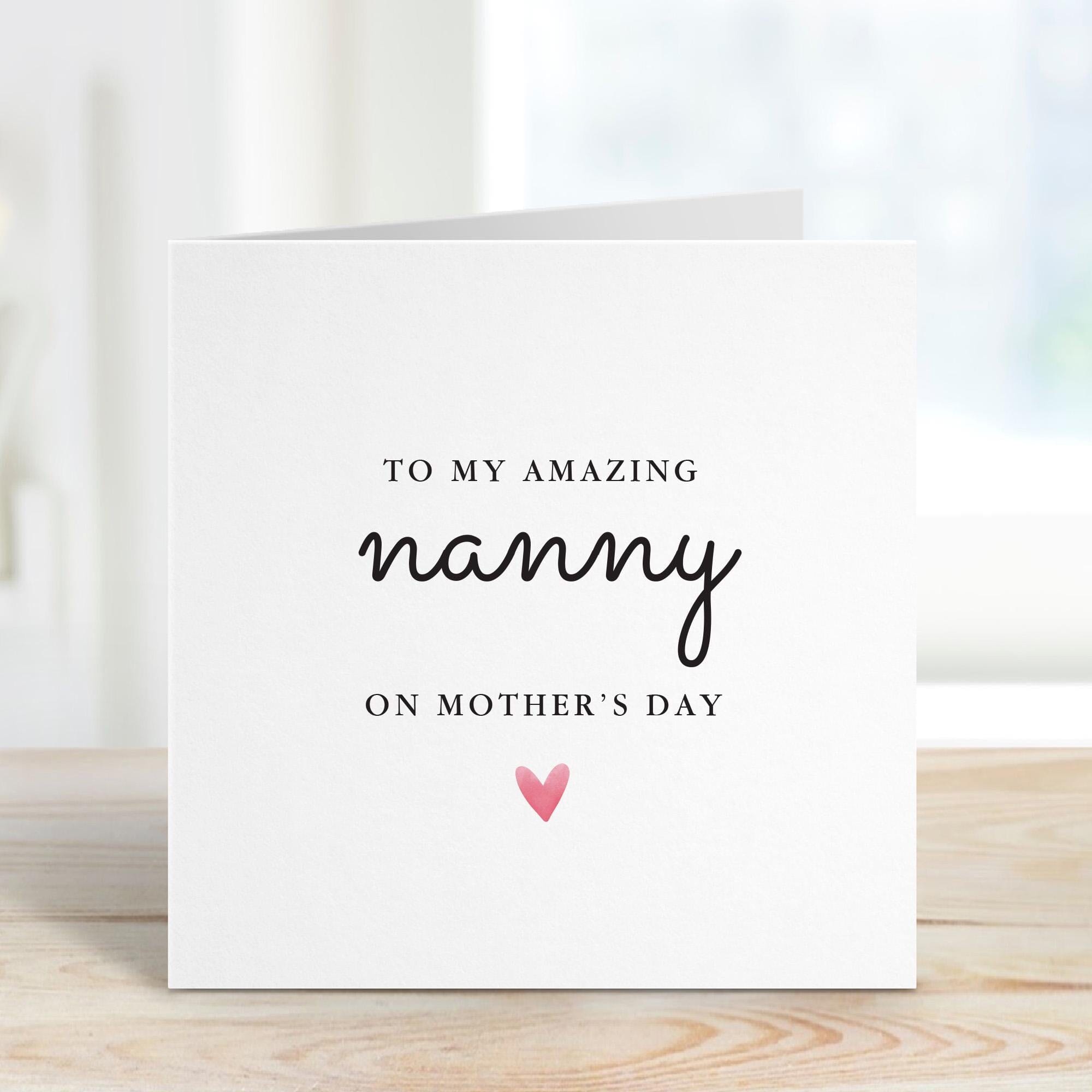 Nanny Card Thoughtful Gift for Nanny Mother's Day Birthday Card for ...