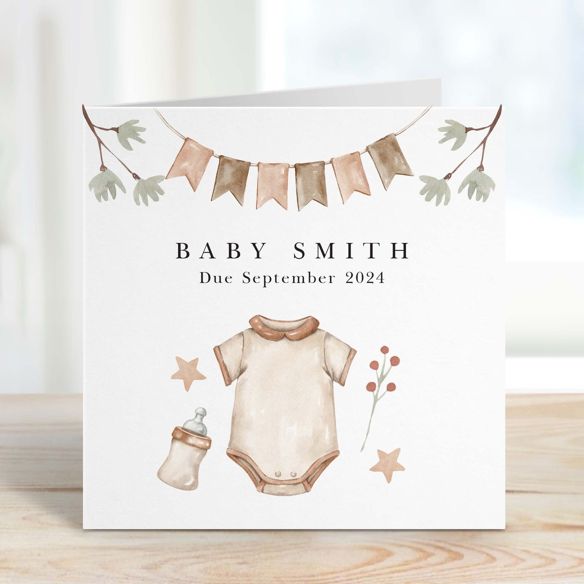 New Baby Card With Babys Name And Date Of Birth Welcome To The World ...
