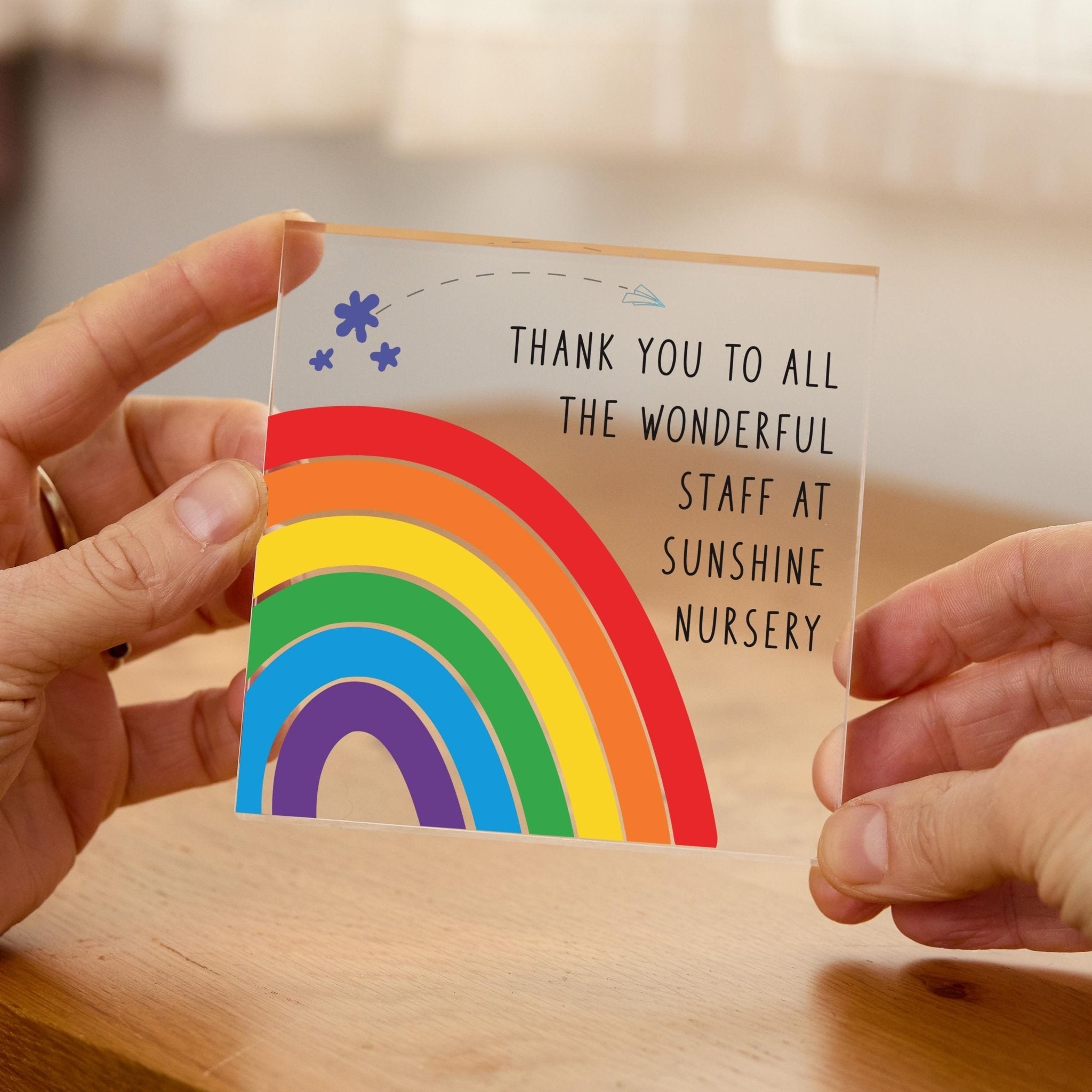 Nursery Thank You Gift Rainbow Design Acrylic Plaque for Nursery ...