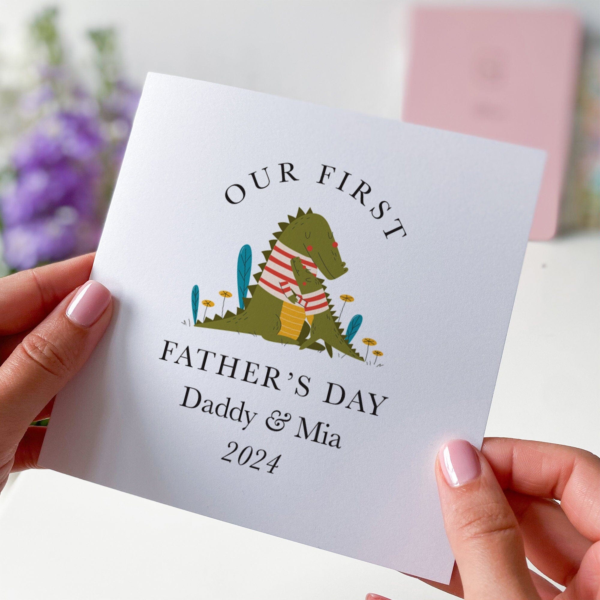 Our First Father's Day Card With Name Cute Personalised Card For Daddy ...