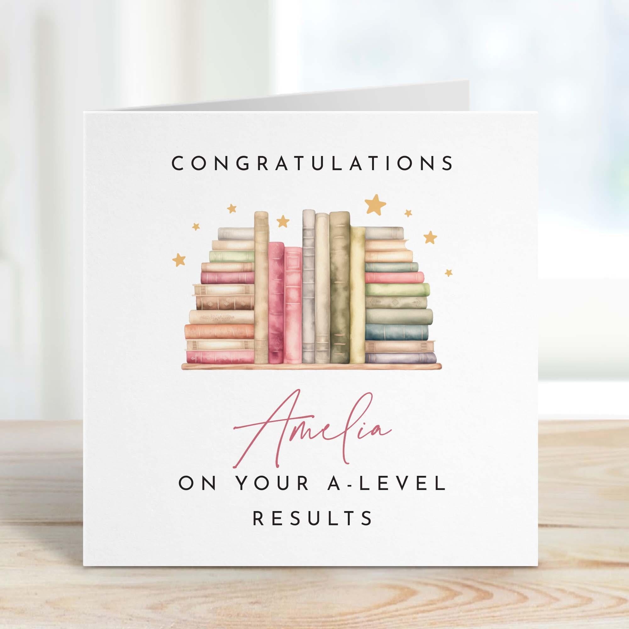 Personalised A Level Result Congratulations Card With Name On Your Exam ...
