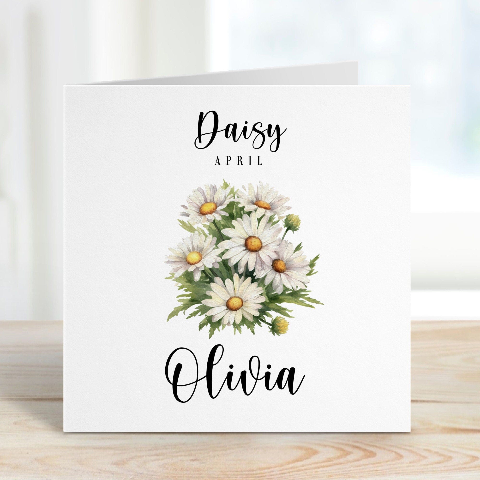 Personalised Birth Flower Card For Born In April Birth Birthday Card ...