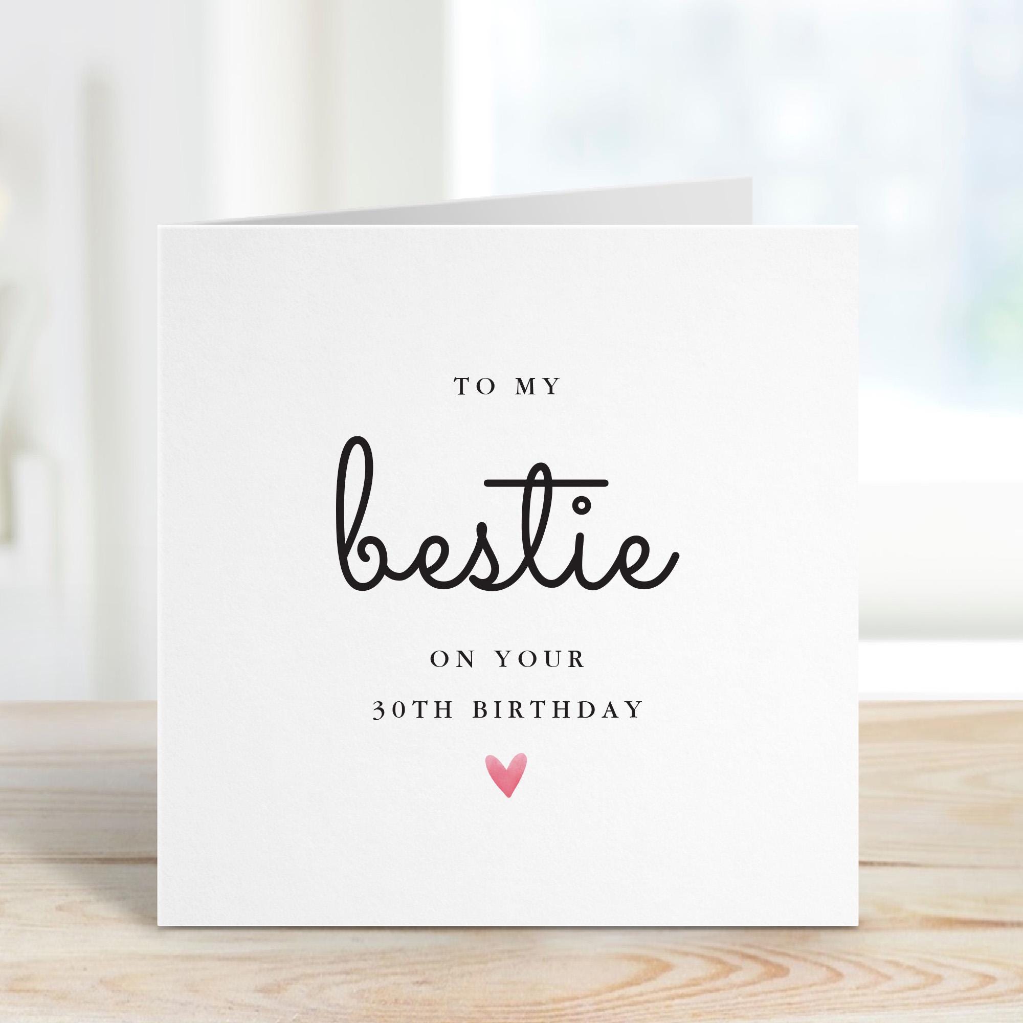 Personalised Birthday Card for Bestie with Age Milestone Design for ...