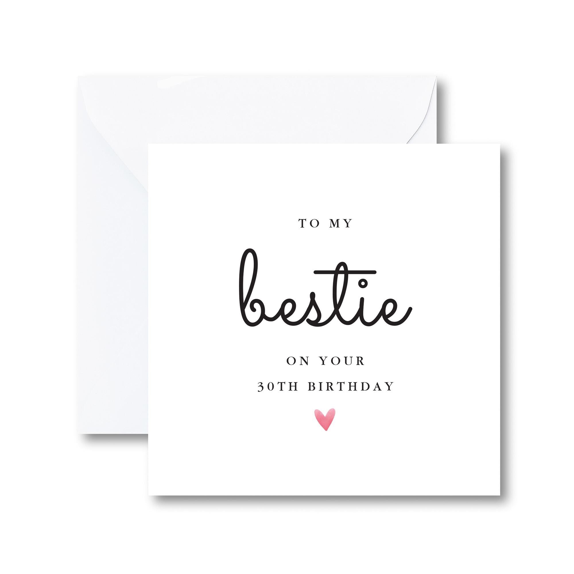Personalised Birthday Card for Bestie with Age Milestone Design for ...