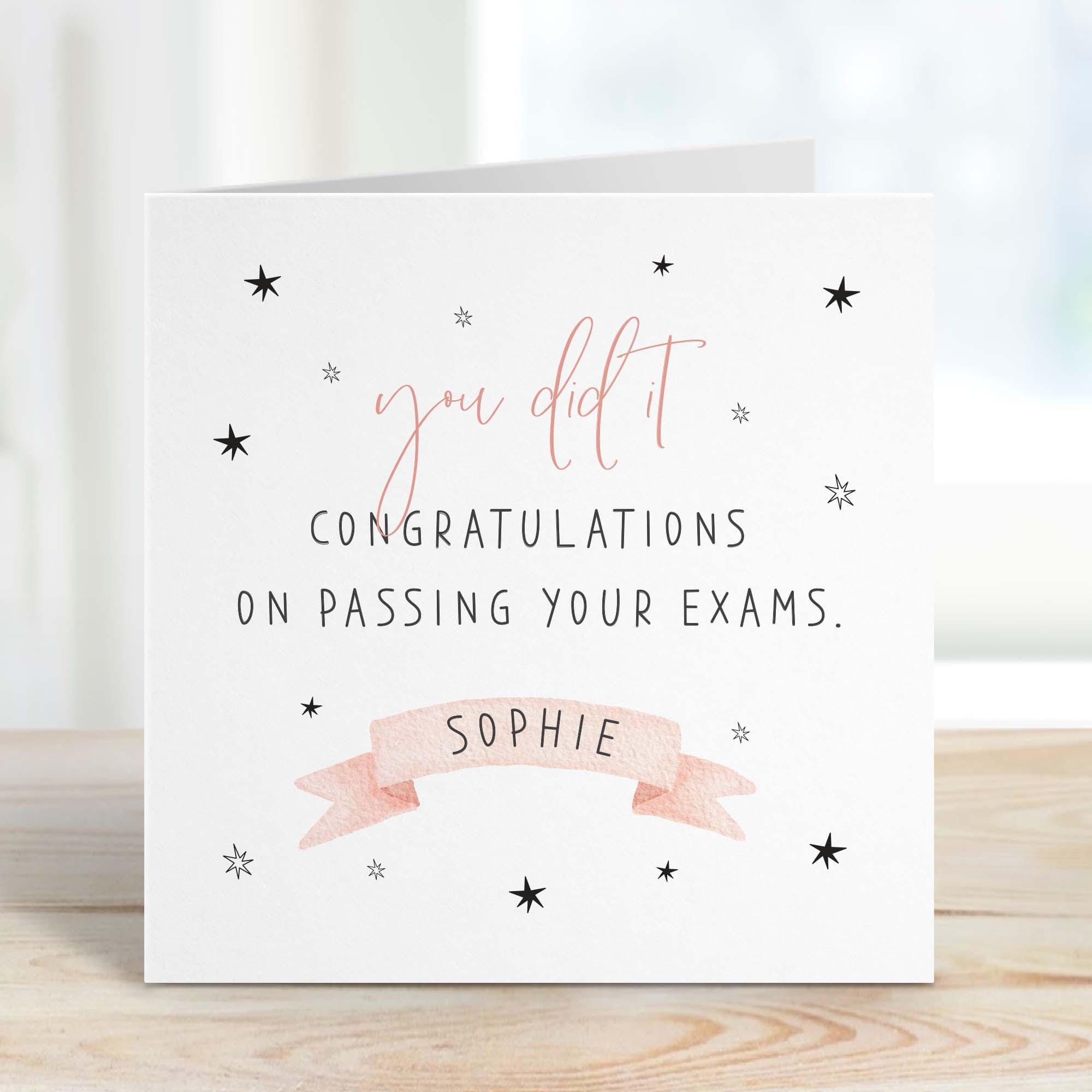 Personalised Congratulations Card Exam Results Card Congrats Passing ...