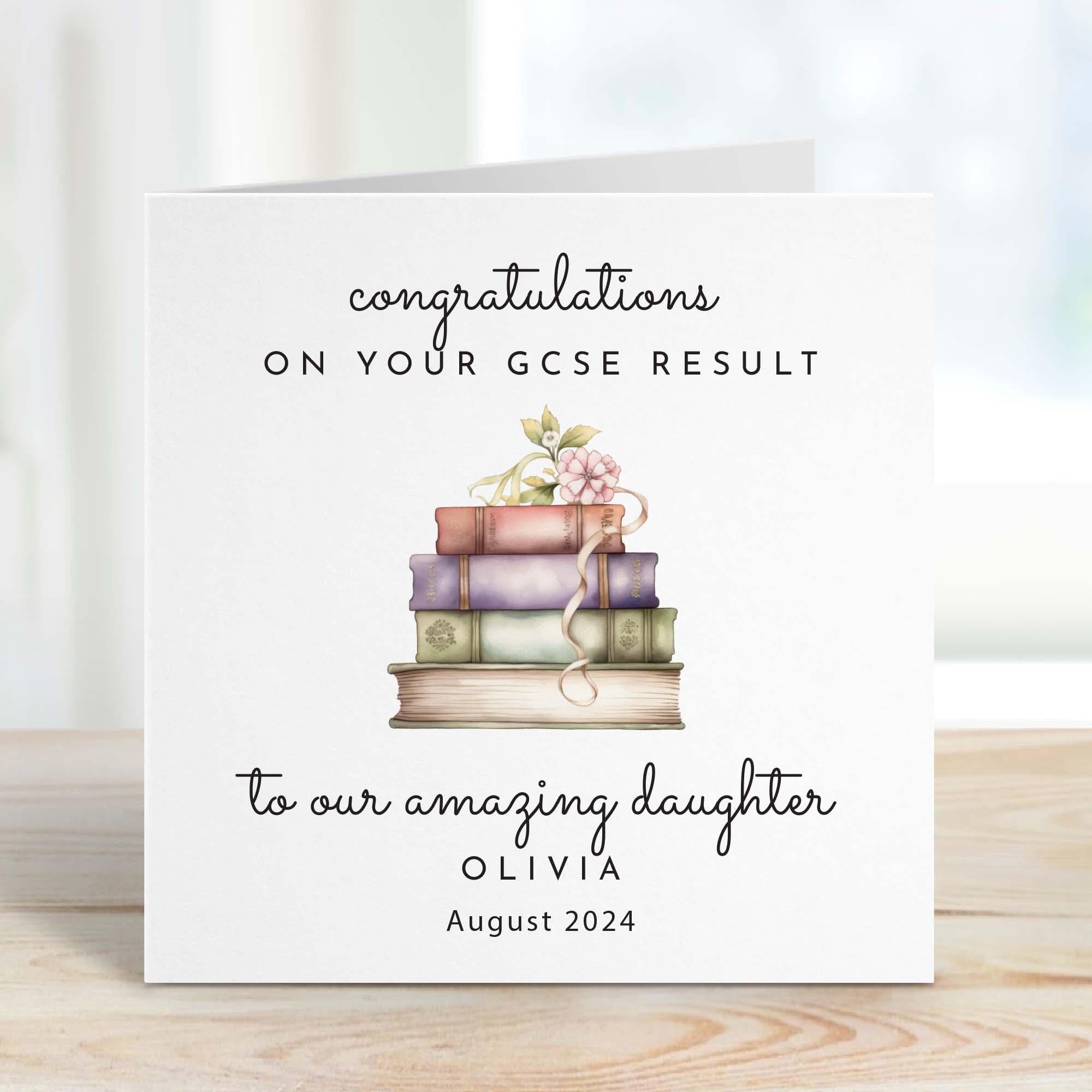 Personalised Daughter Gcse Result Congratulations Card With Name On ...
