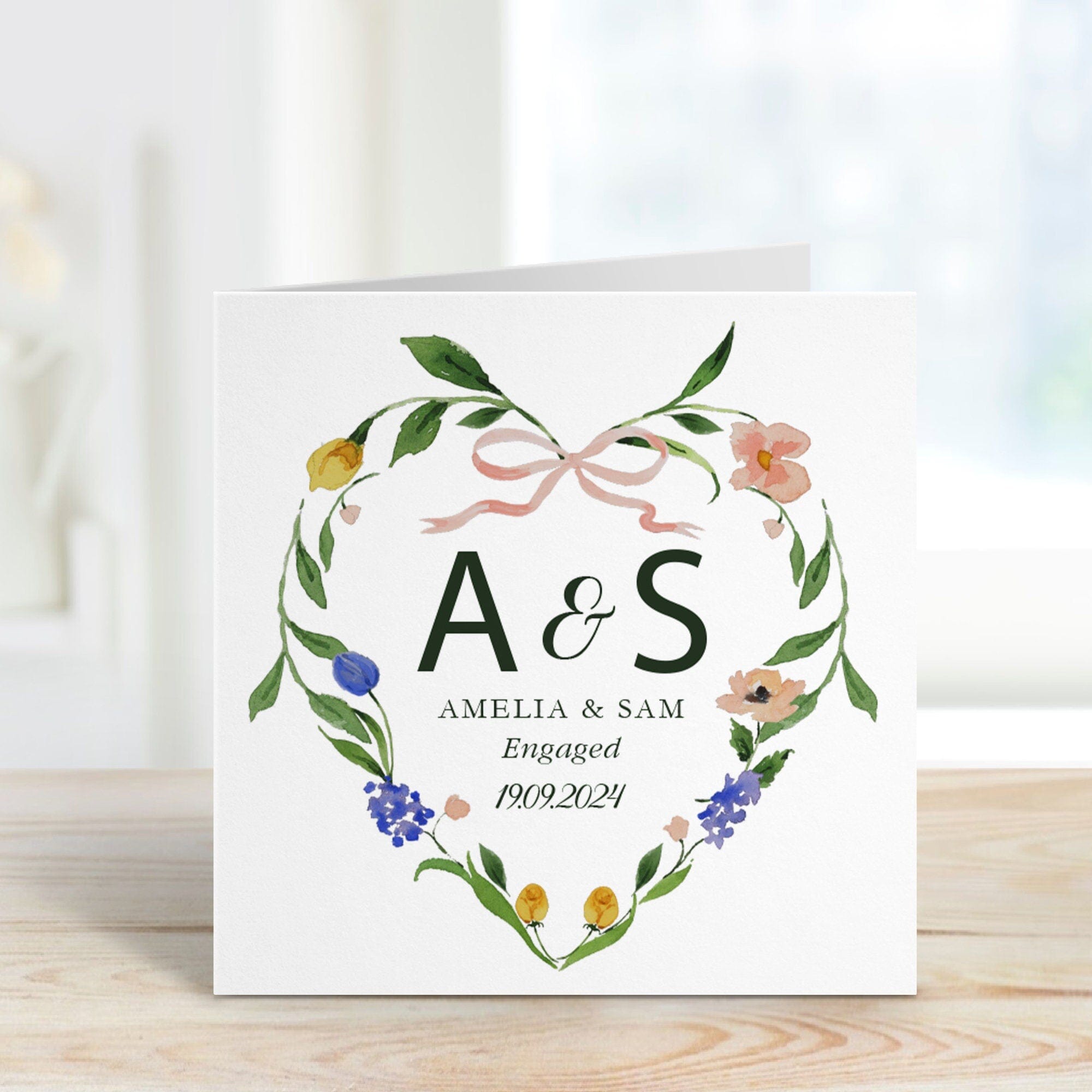 Personalised Engagement Card With Initial Name Date You'Re Engaged ...