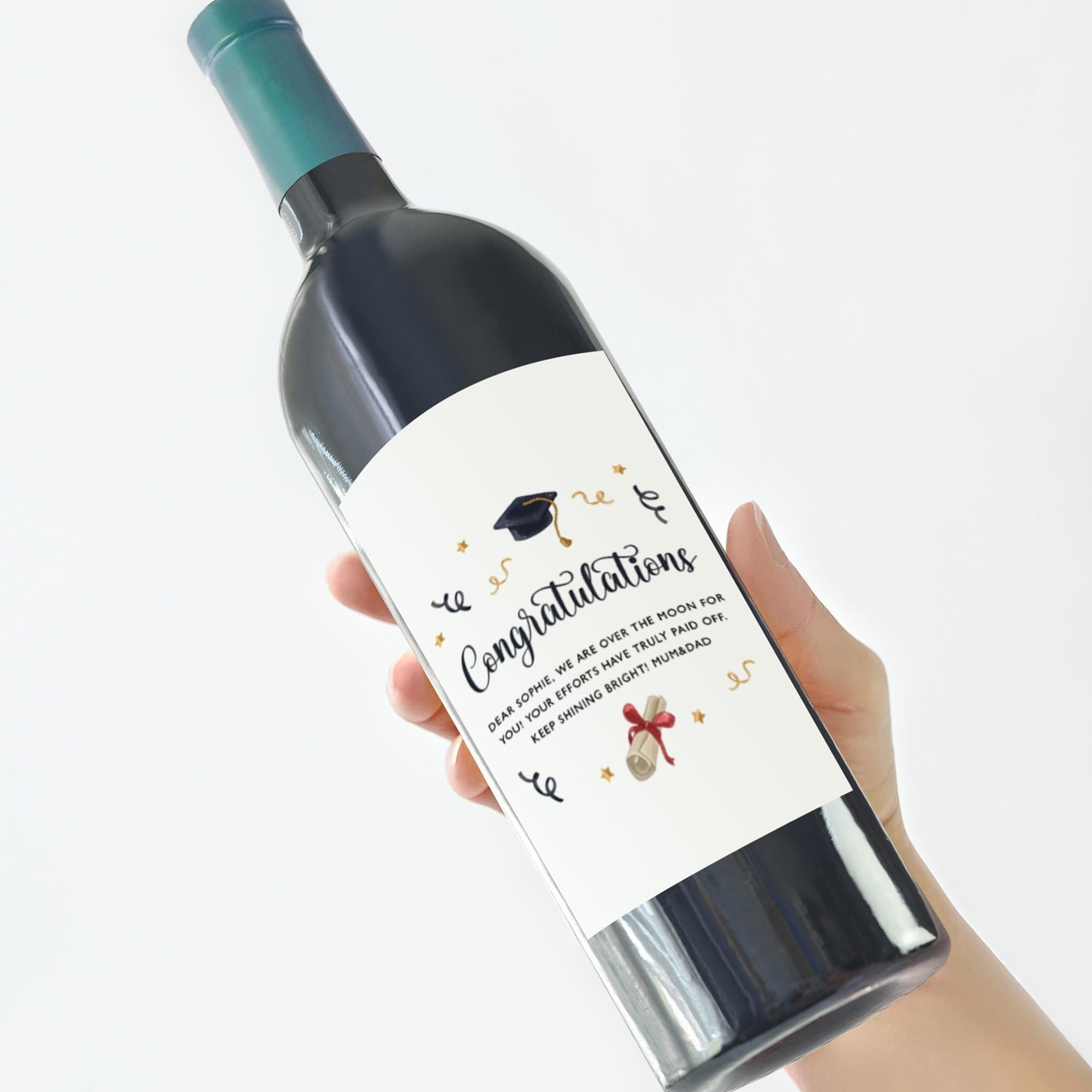 Personalised Graduation Wine Label Congratulations Gift Ideal for Son ...