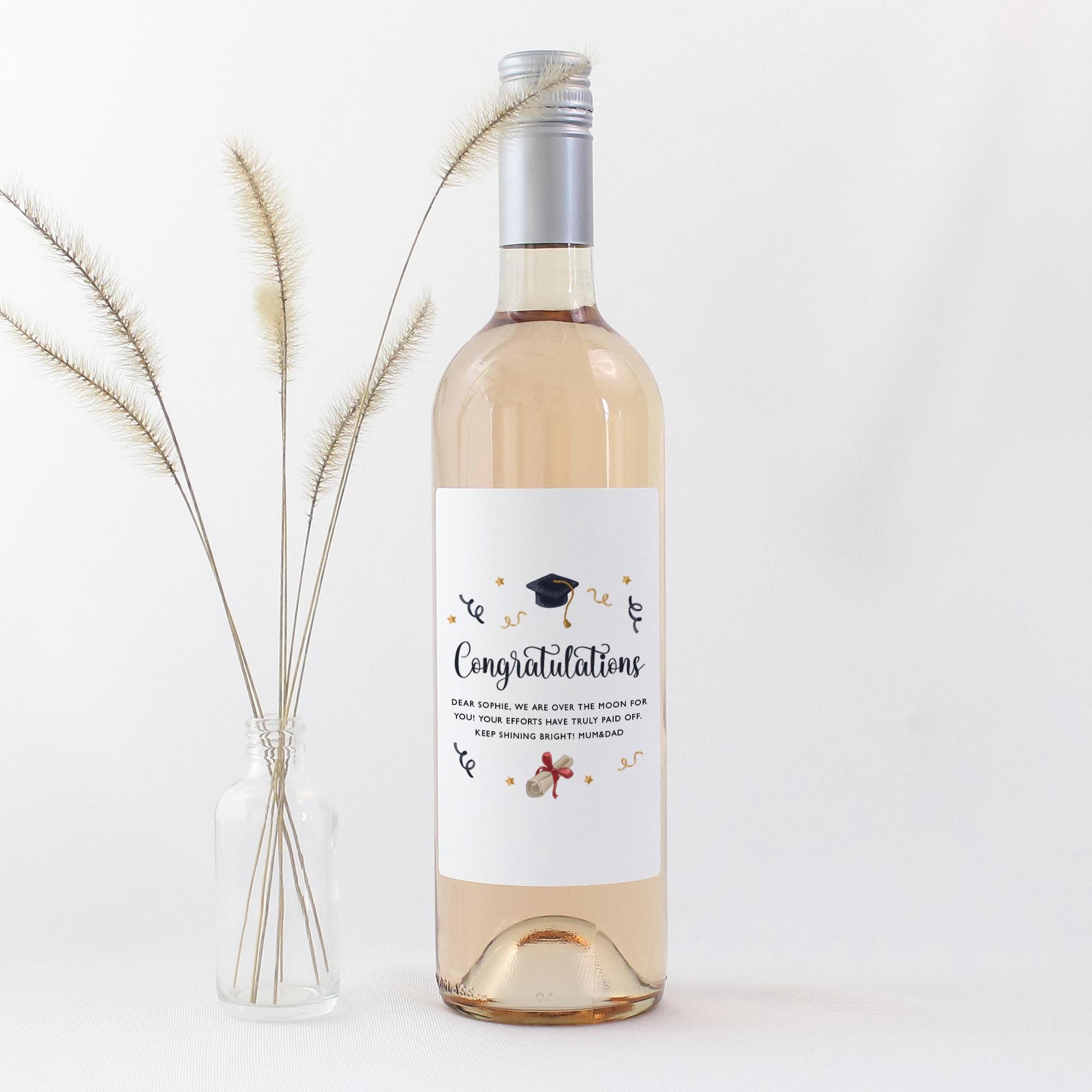 Personalised Graduation Wine Label Congratulations Gift Ideal for Son ...