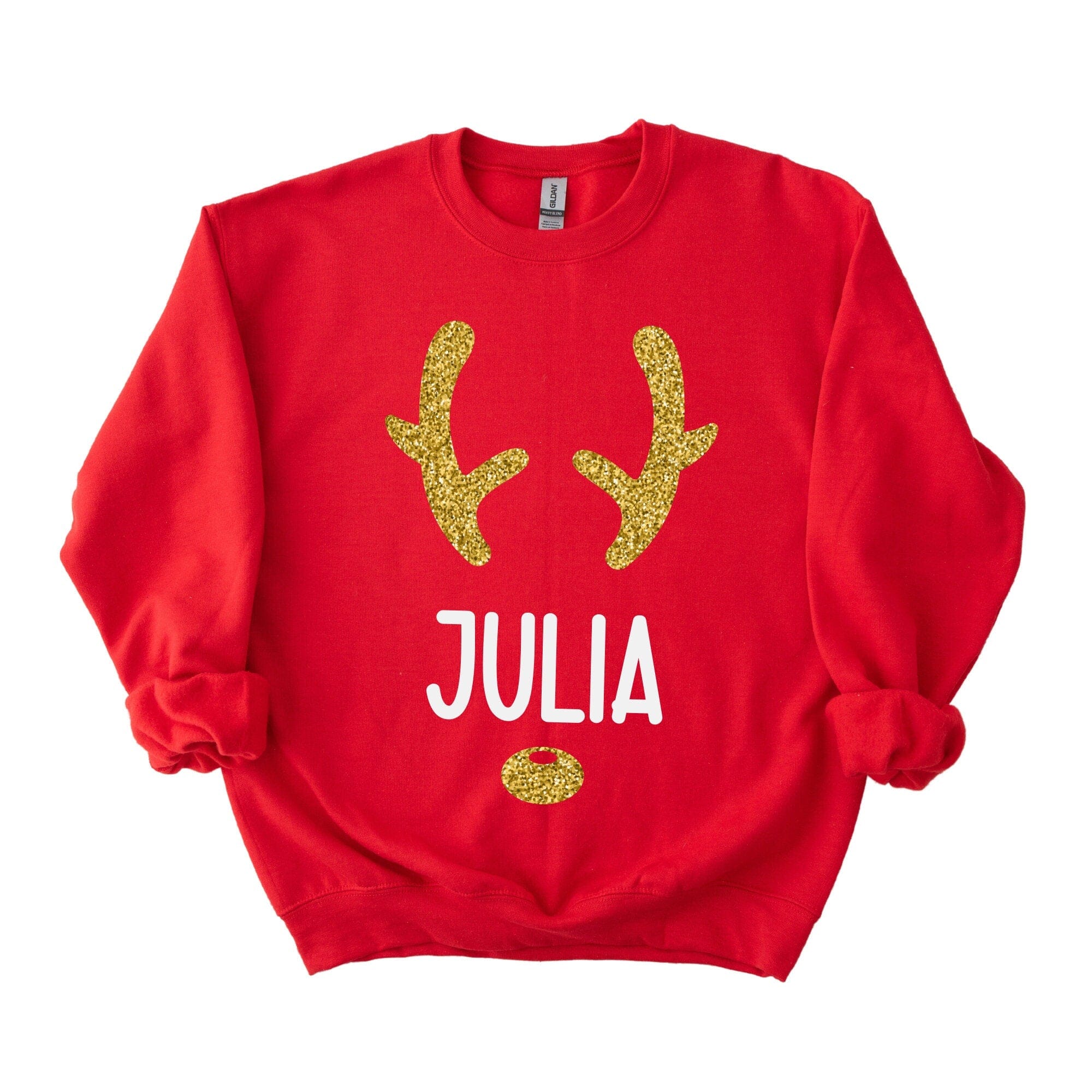 Personalised Matching Family Christmas Jumper With Name In Gold Glitter ...