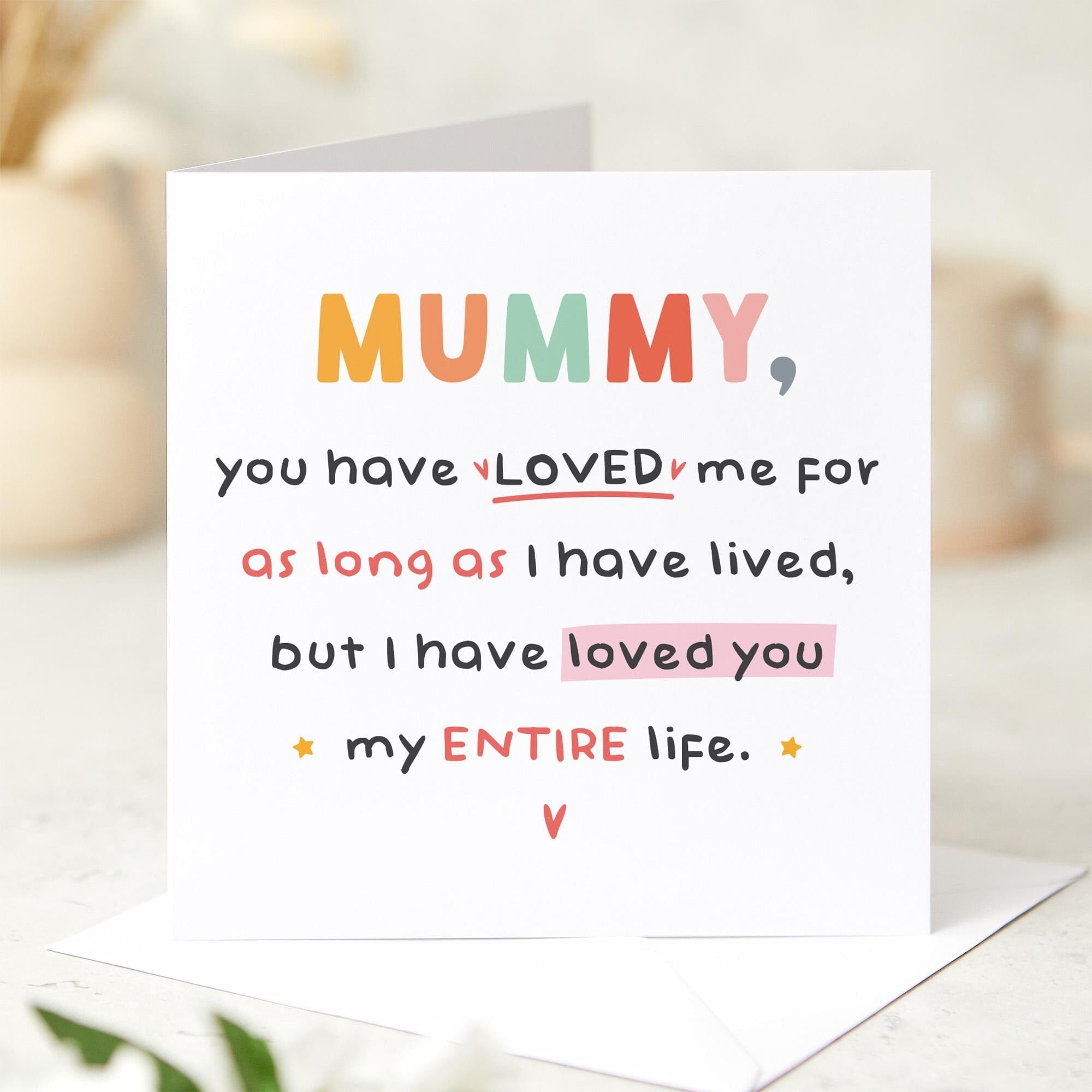 Personalised Mummy Card Cute Gift for Mum Mother's Day Birthday Card ...