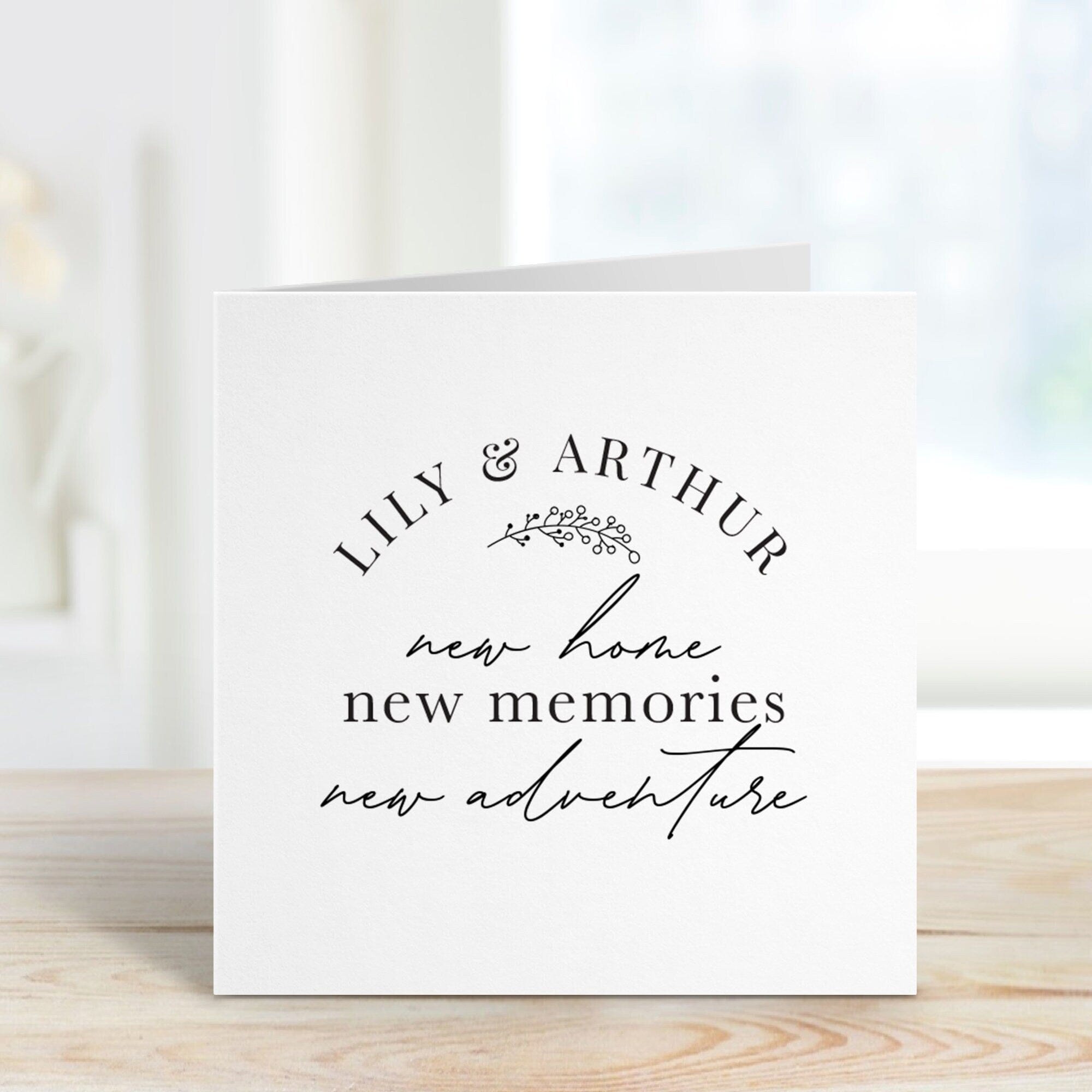 Personalised New Home Card With Names New Memories New Adventure ...