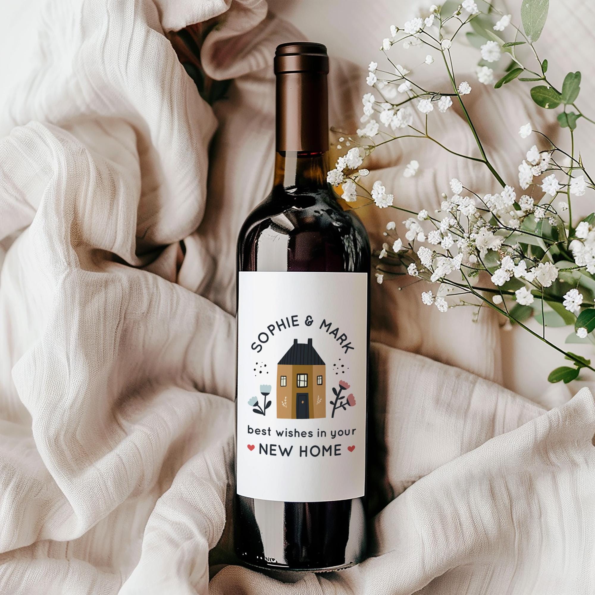 Personalised New Home Gift Wine Label Custom Housewarming Gift for ...