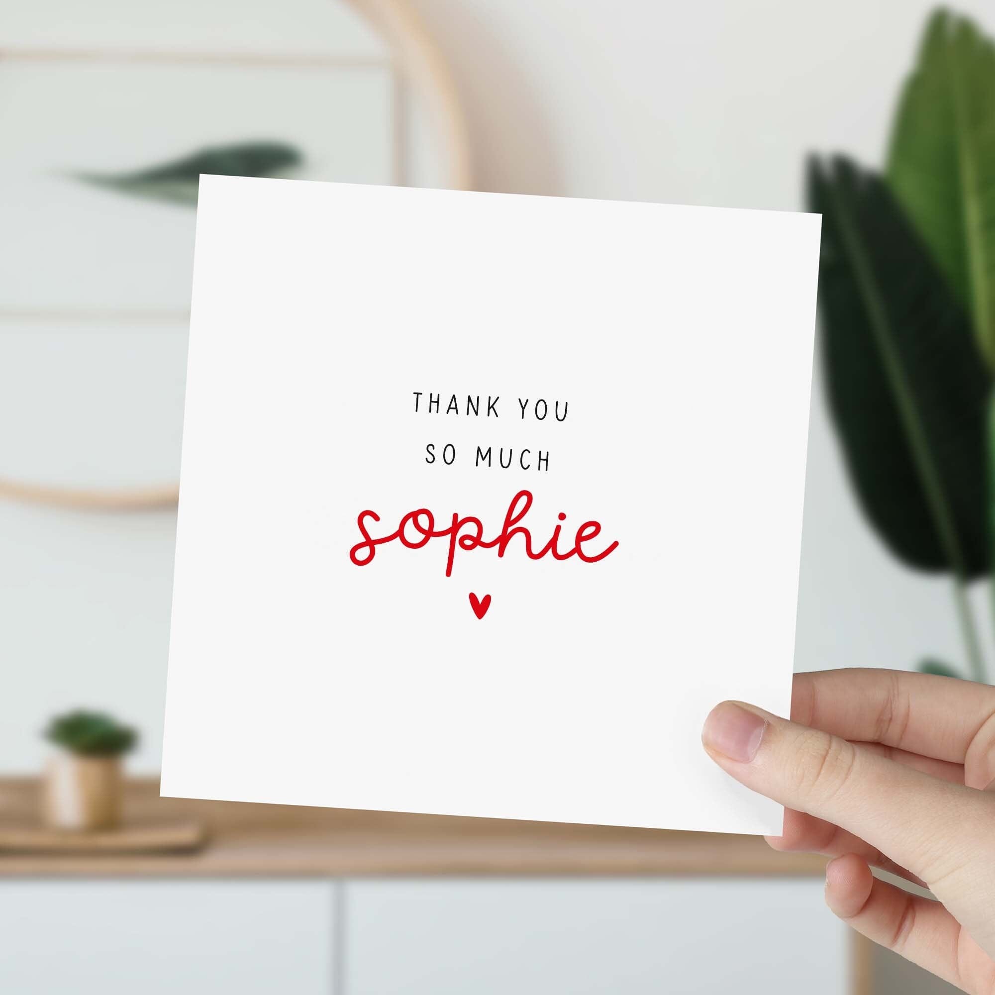 Personalised Thank You Card For Him Her Gift Card With Name Thank You ...
