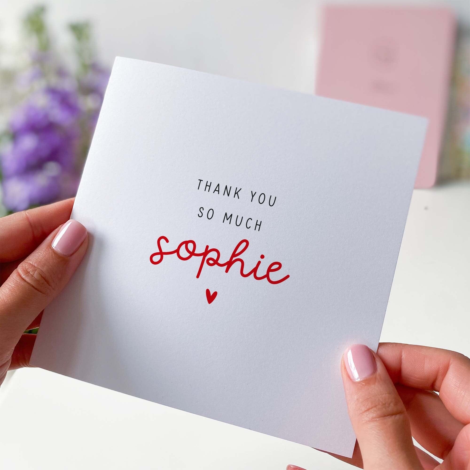 Personalised Thank You Card For Him Her Gift Card With Name Thank You ...