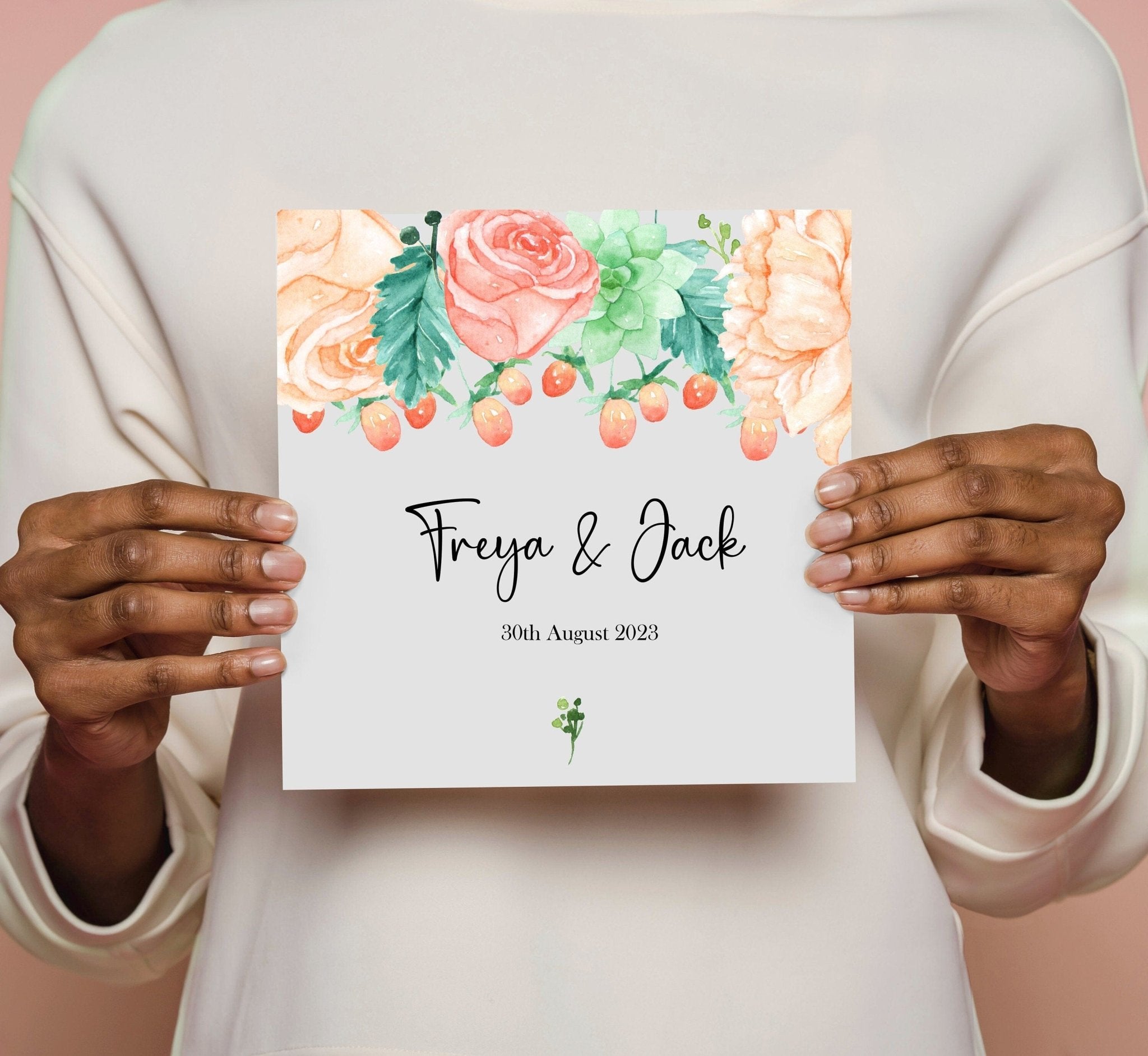 Personalised Wedding Engagement Or Anniversary Card With Names And Date ...