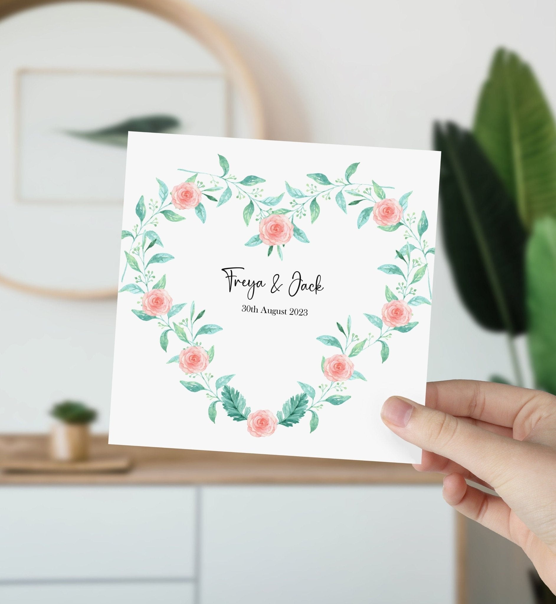 Personalised Wedding Engagement Or Anniversary Card With Names And Date ...