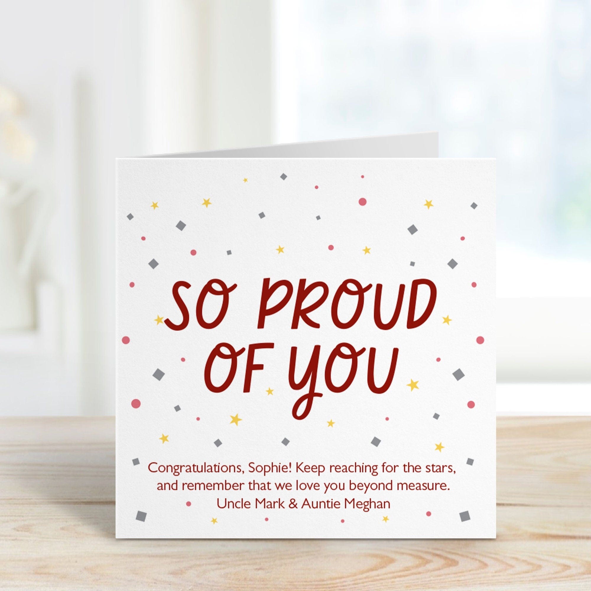 So Proud Of You Card Congratulations On Your Graduation Card With Text ...