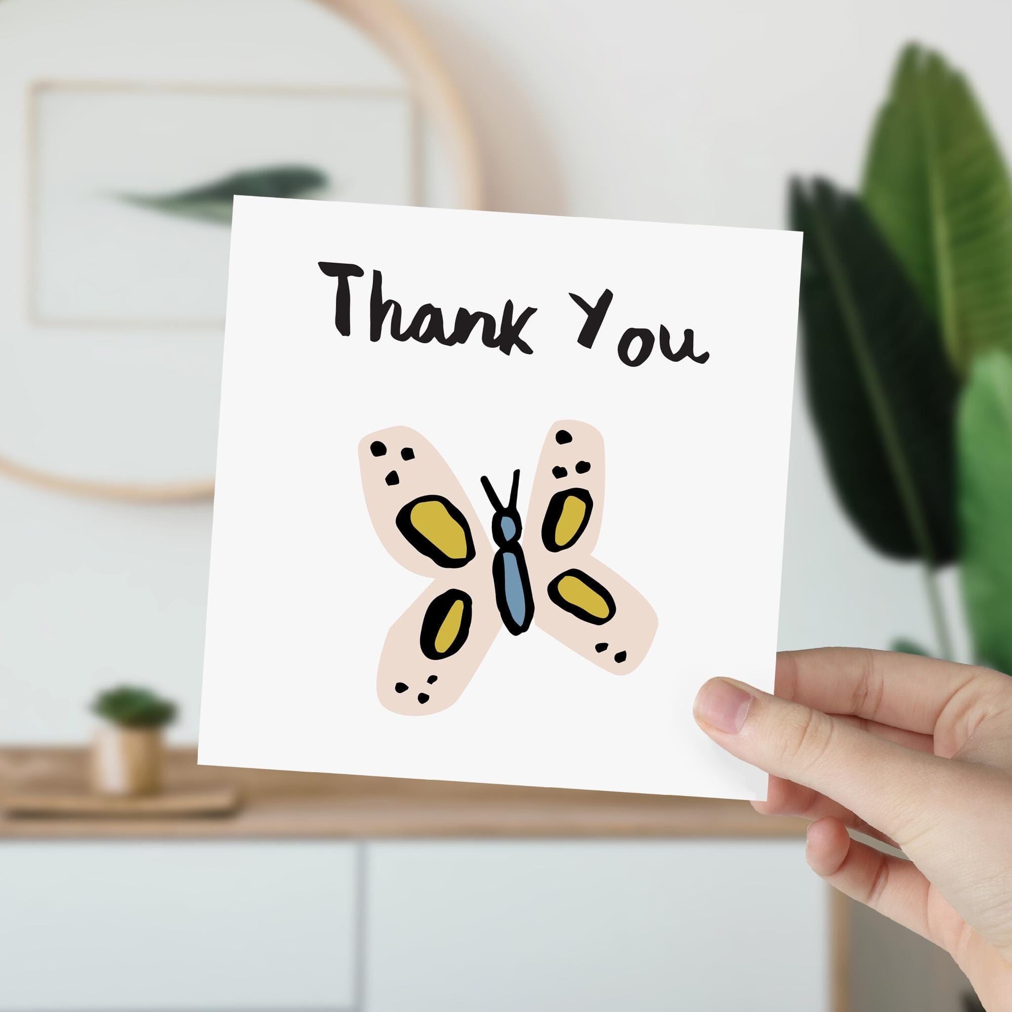 Thank You Card With Cute Little Butterfly Very Big Thank You Gift Card ...