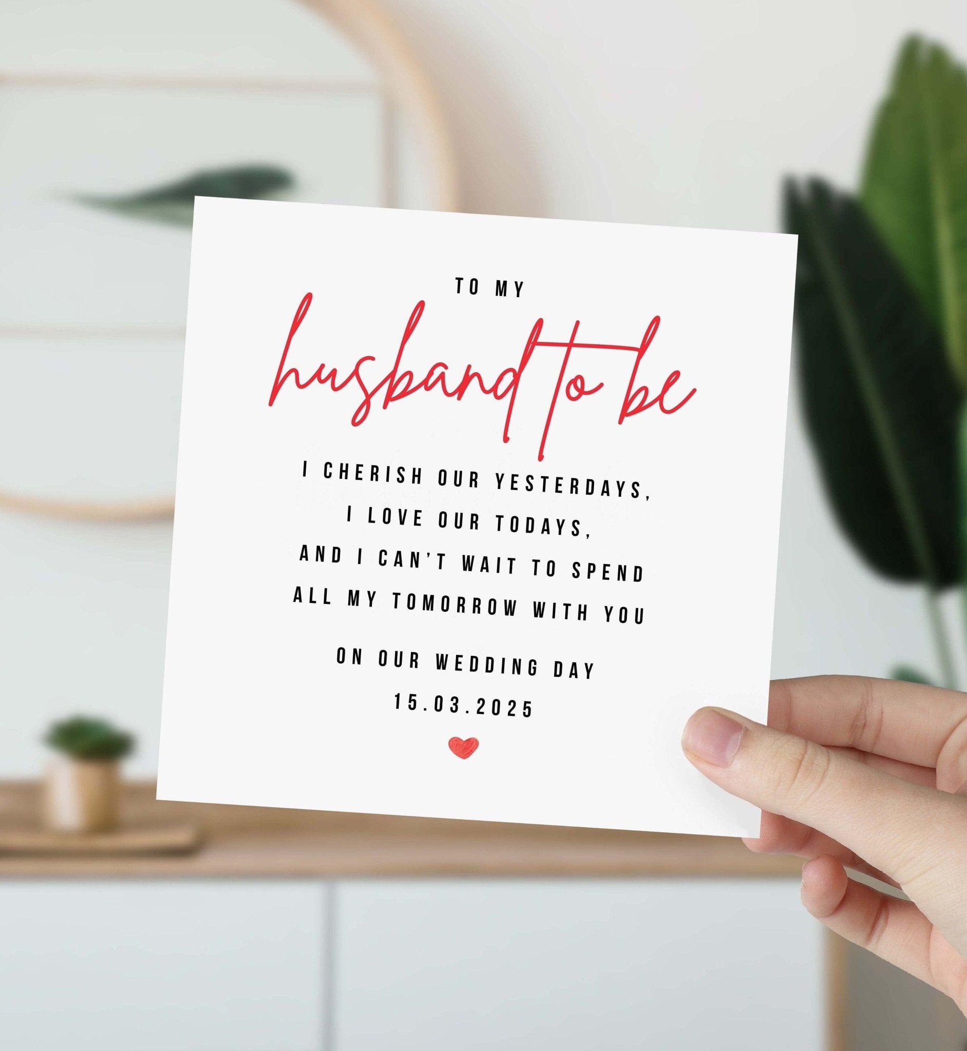 To My Husband To Be On Our Wedding Day With Date Wedding Day Card ...