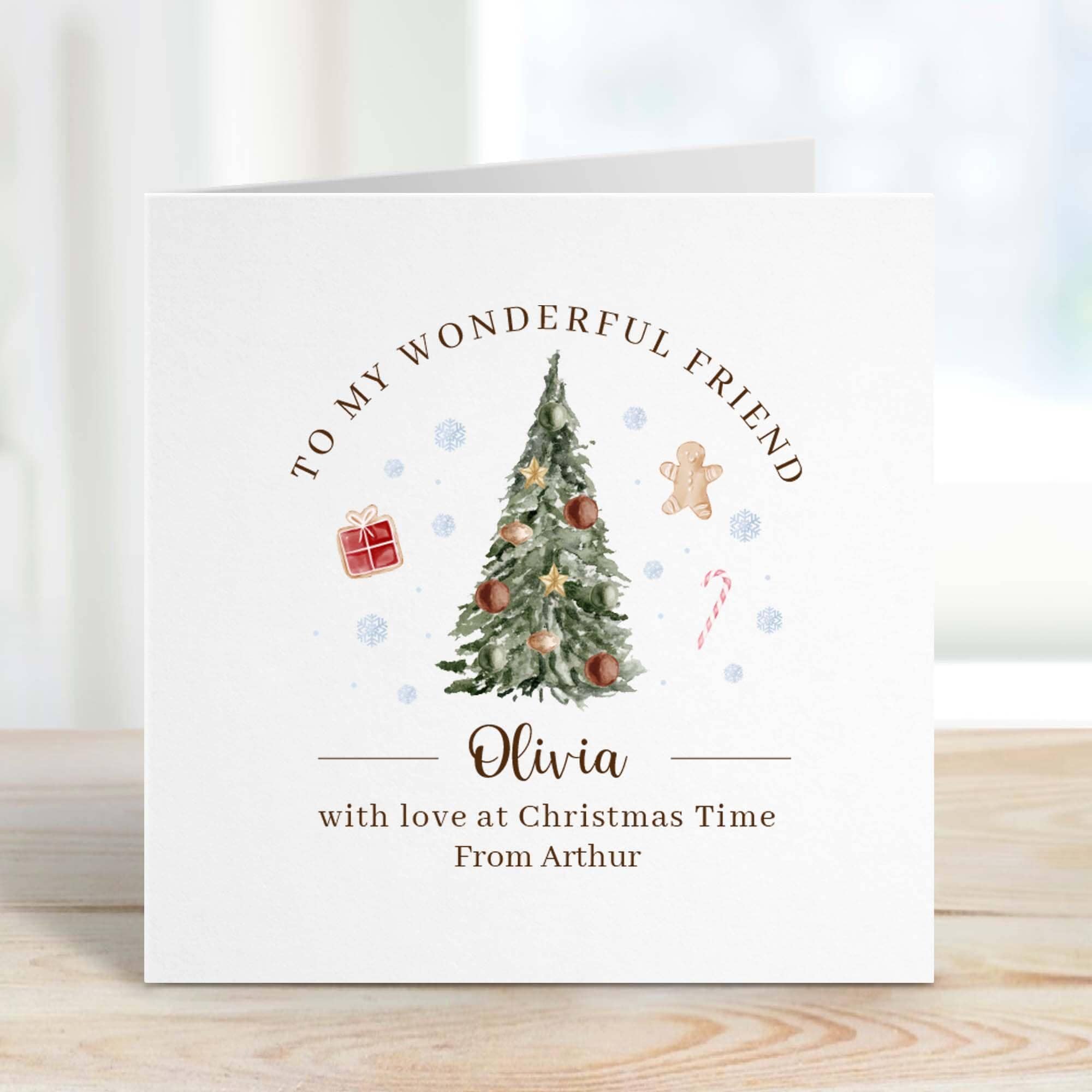 To My Wonderful Nanny Christmas Card With The Sender's Name Cute Xmas ...