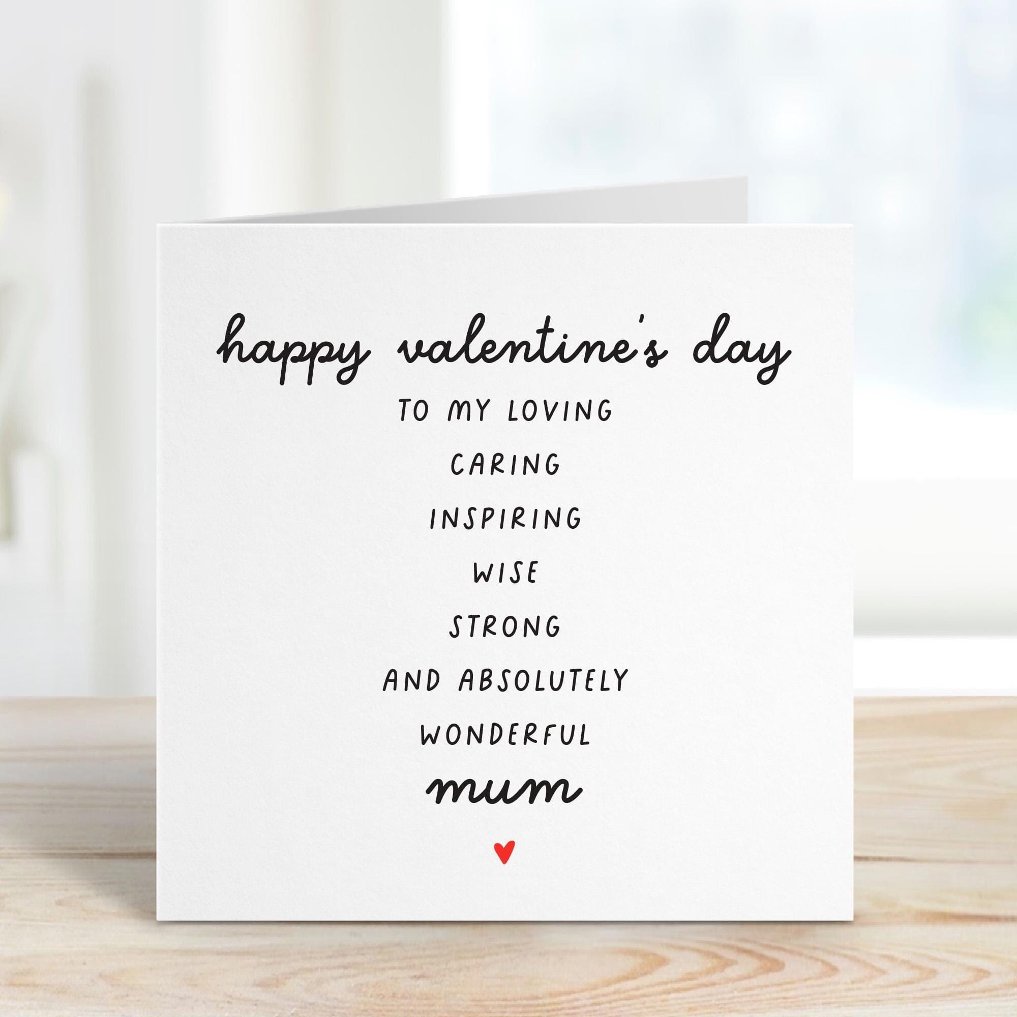 Valentine's Day Card for Mum Loving Caring Inspirational Gift for ...