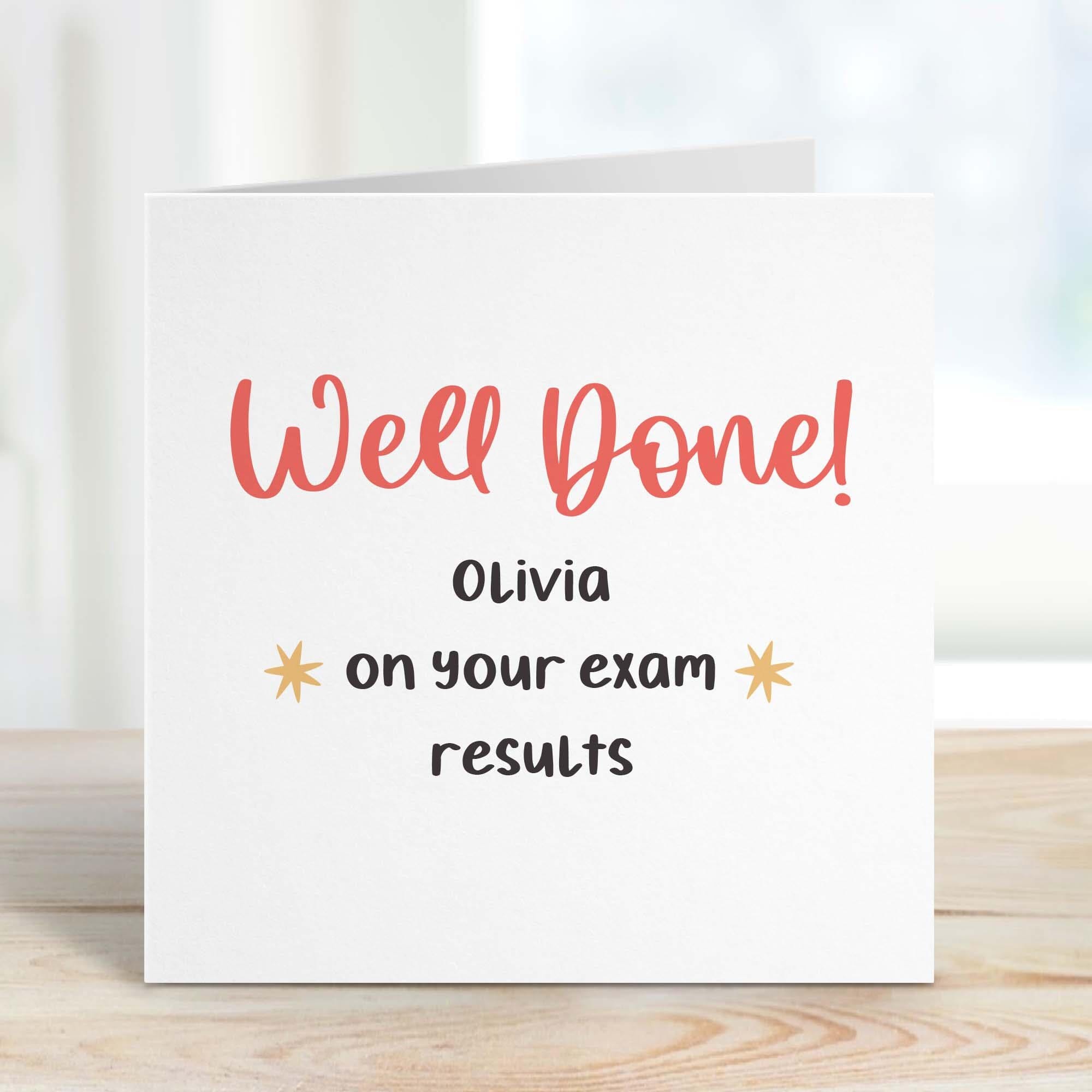 Well Done Exam Result Card For Her Him Personalised Congratulations ...
