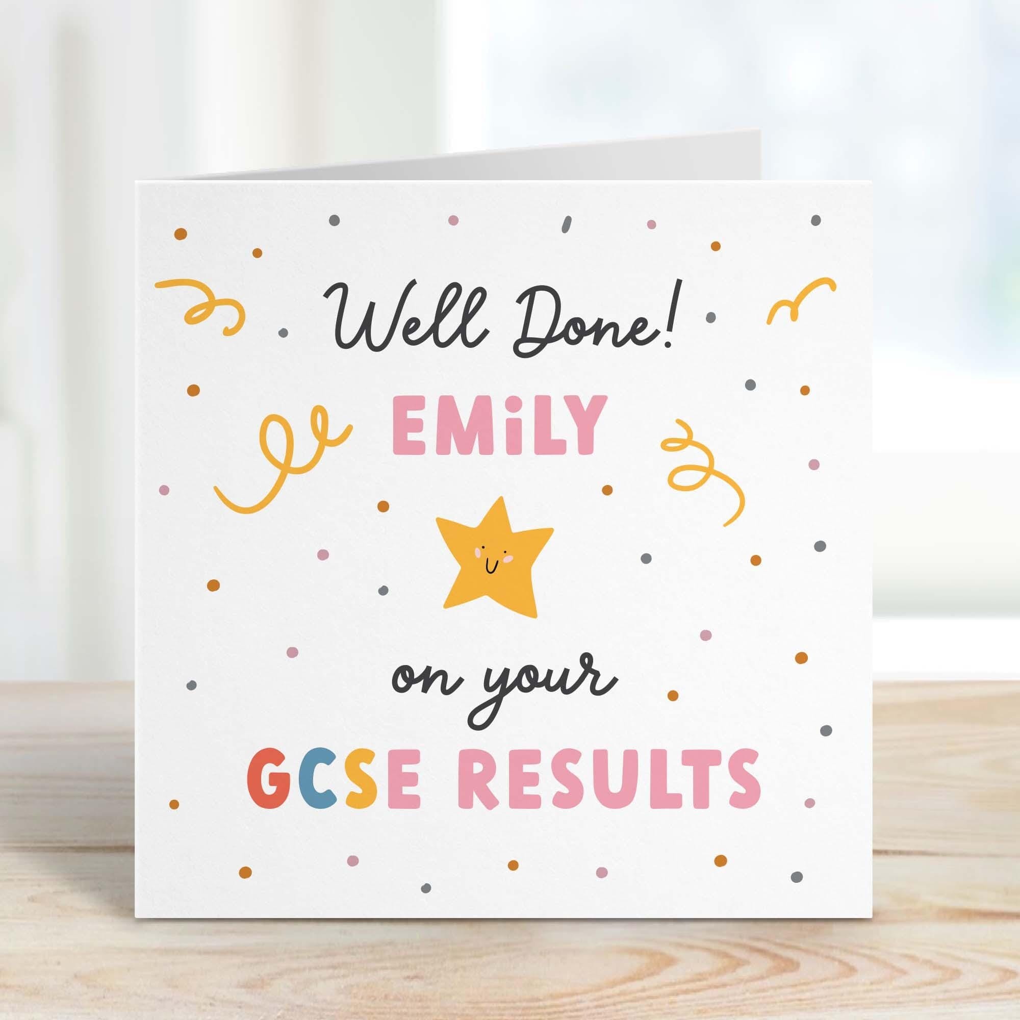 Well Done On Your Gcse Result Card With Name Congratulation Gcse Exam ...