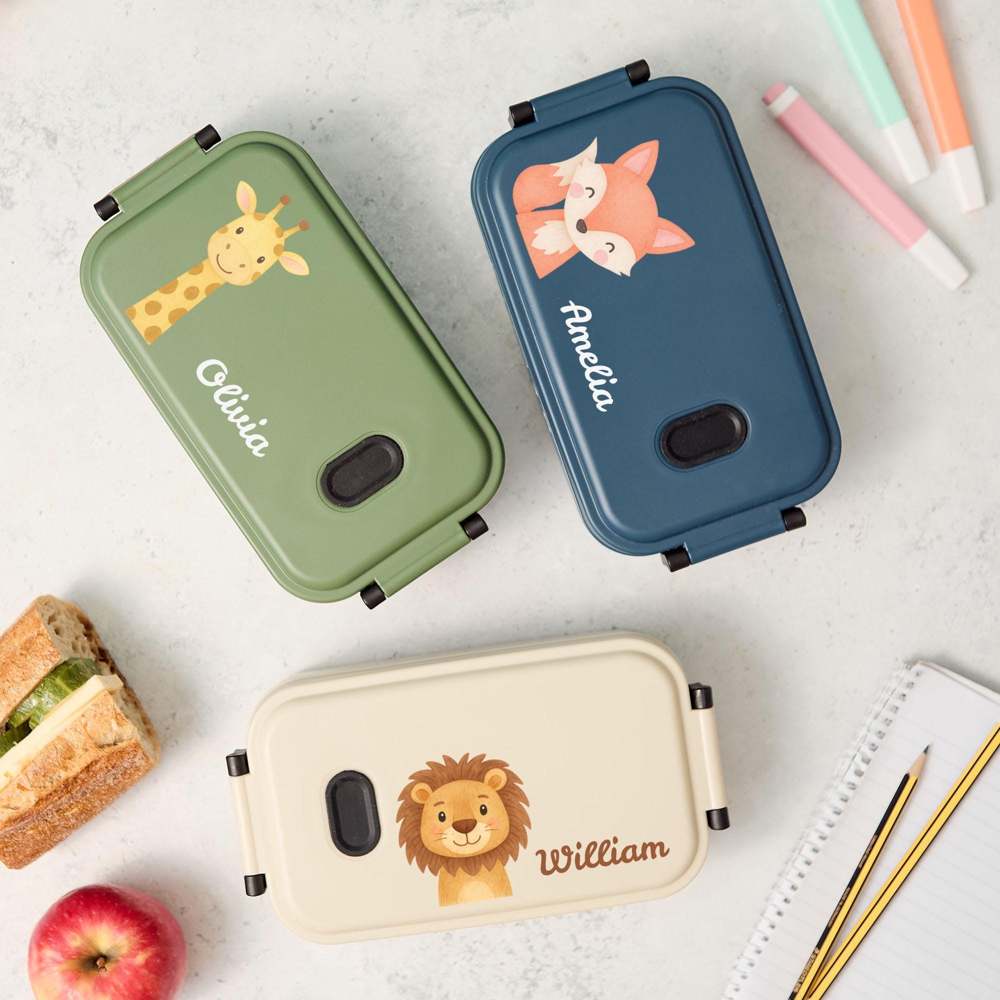 Woodland Animals Lunch Box Personalised Back to School Gift for Kids ...