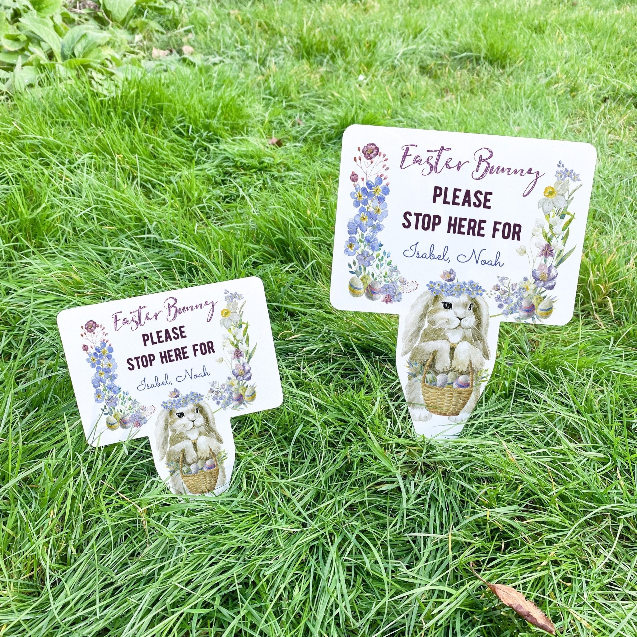 Personalised Easter Bunny Stop Here Sign with name, Easter Decoration ...