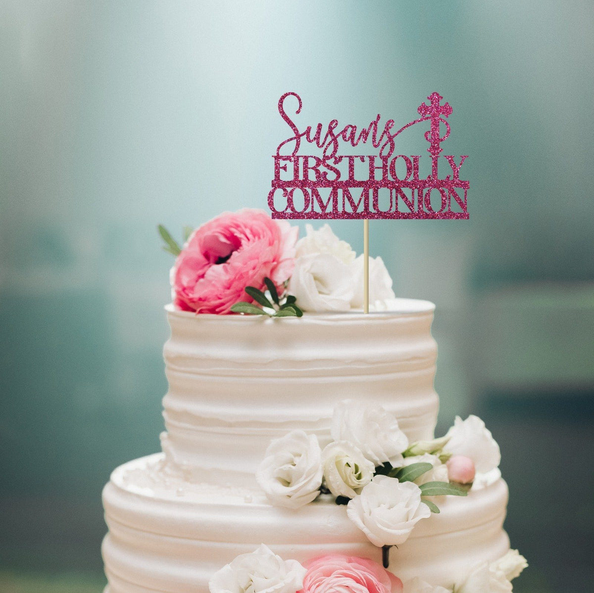 Personalised First Communion Baptism Cake Topper – Pomchick