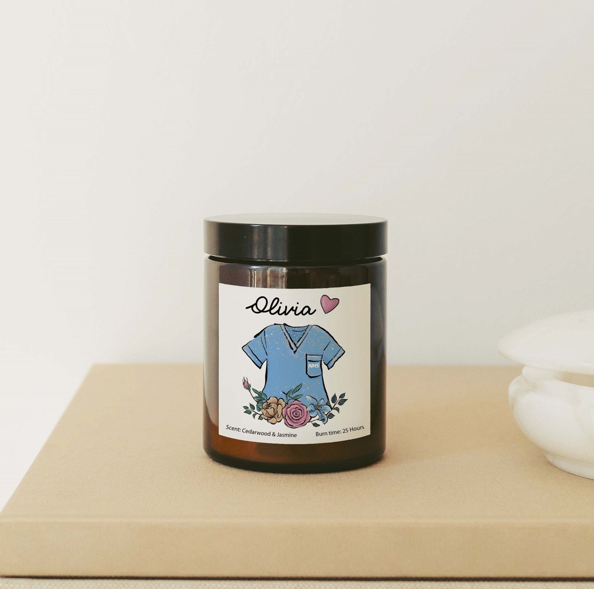 Personalised nurse candle with name, NHS nurse thank you gift, New ...