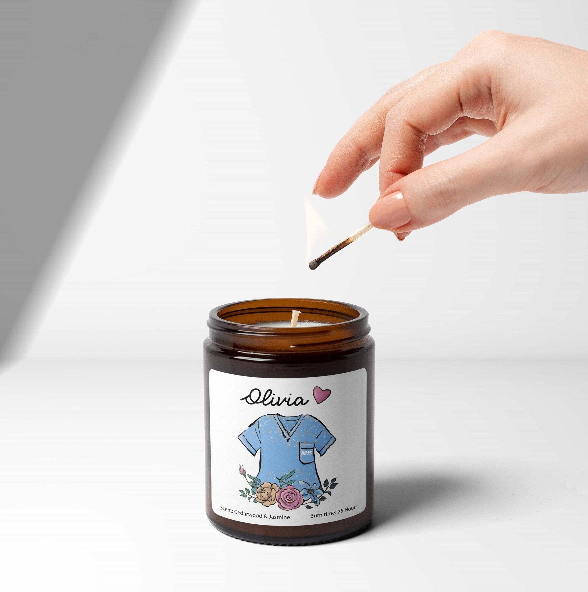 Personalised nurse candle with name, NHS nurse thank you gift, New ...
